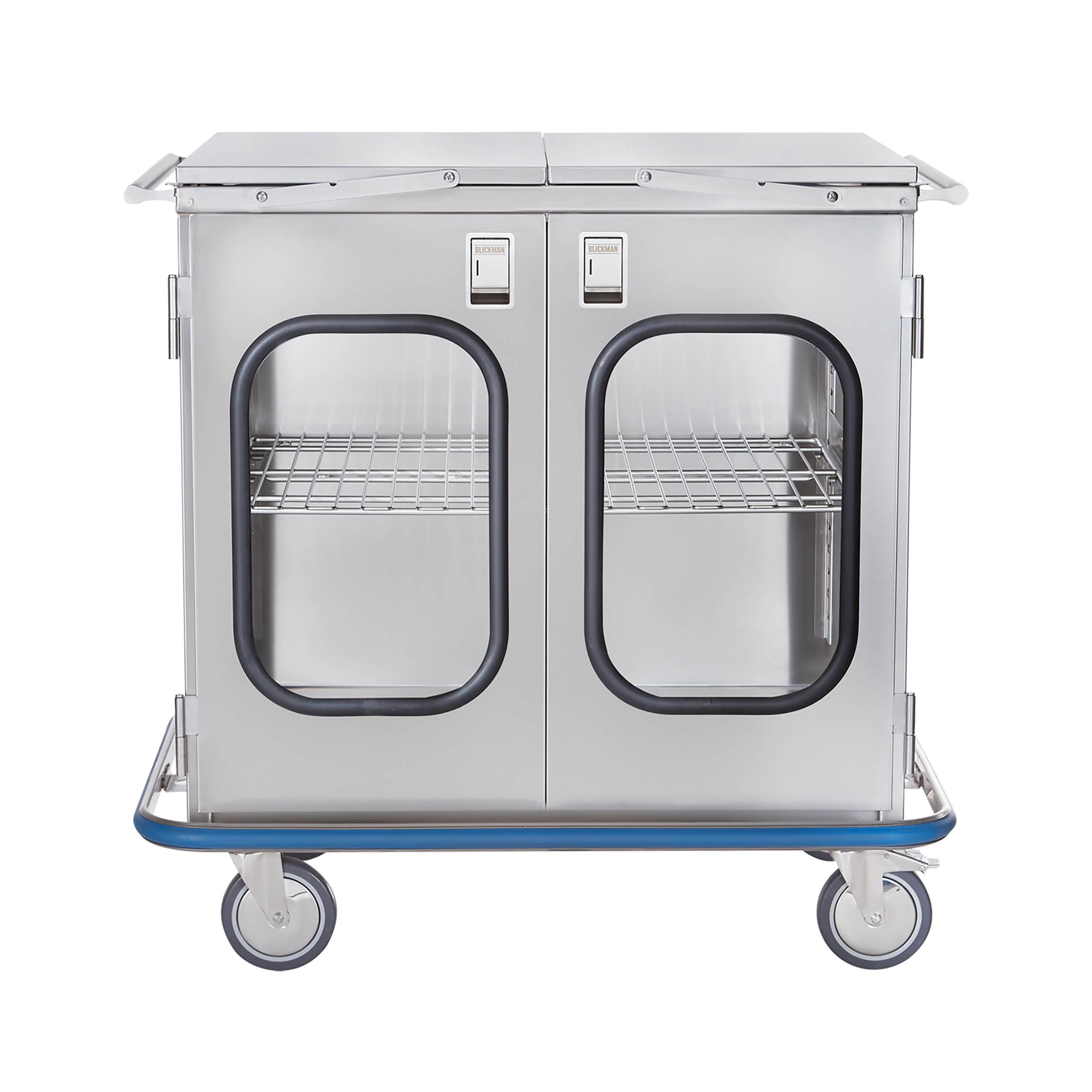 Blickman CCC2E-19G Multi Purpose Case Cart 2 Glass Doors Extension Shelves