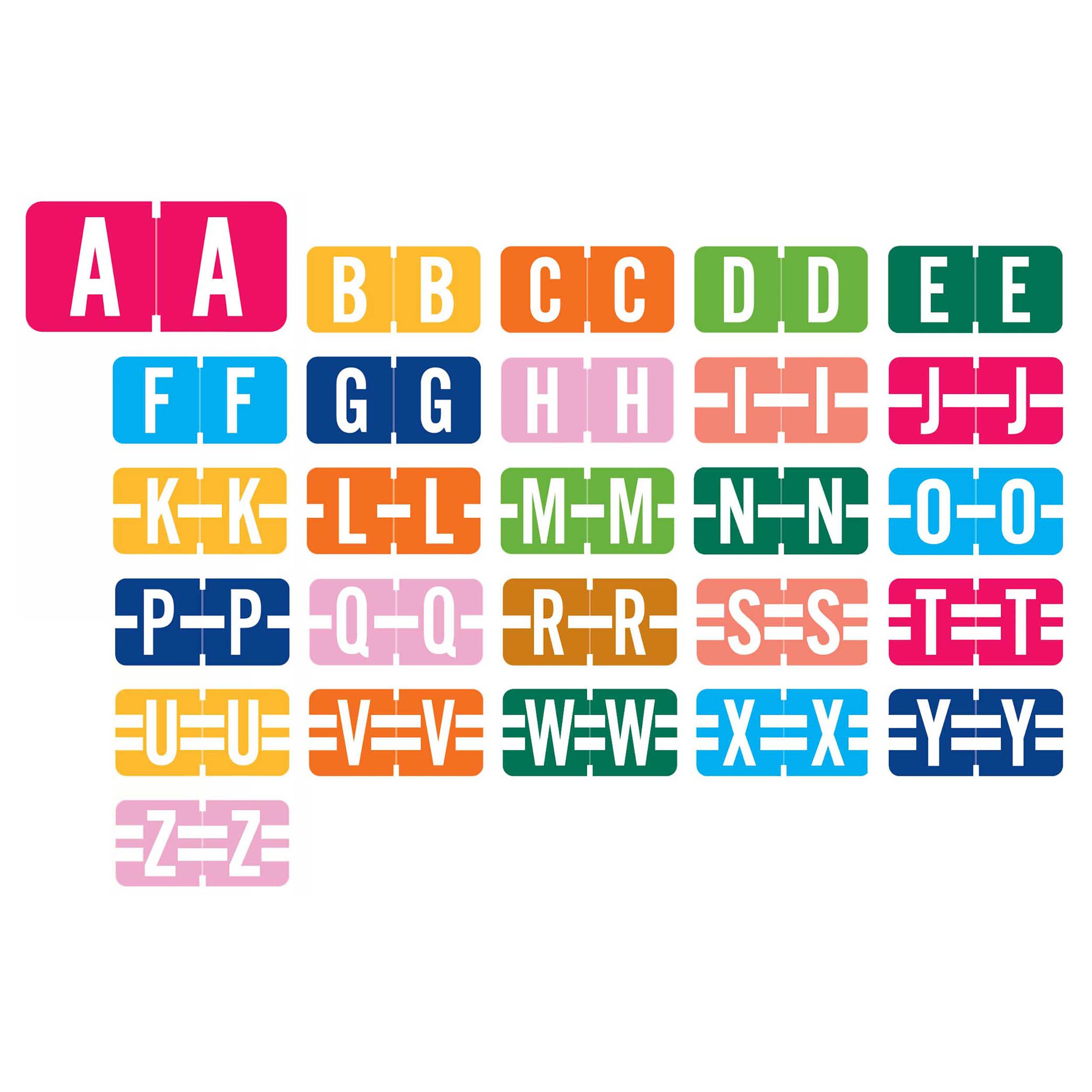 Arden Label Tab Products 1278 Match Alphabetical Roll Labels 1/2"Hx1"W