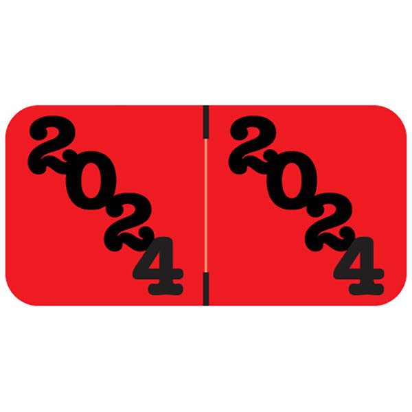 Arden JPYM-24-T4 Jeter Compatible 2024 Year Labels Red 3/4"Hx1 1/2"W