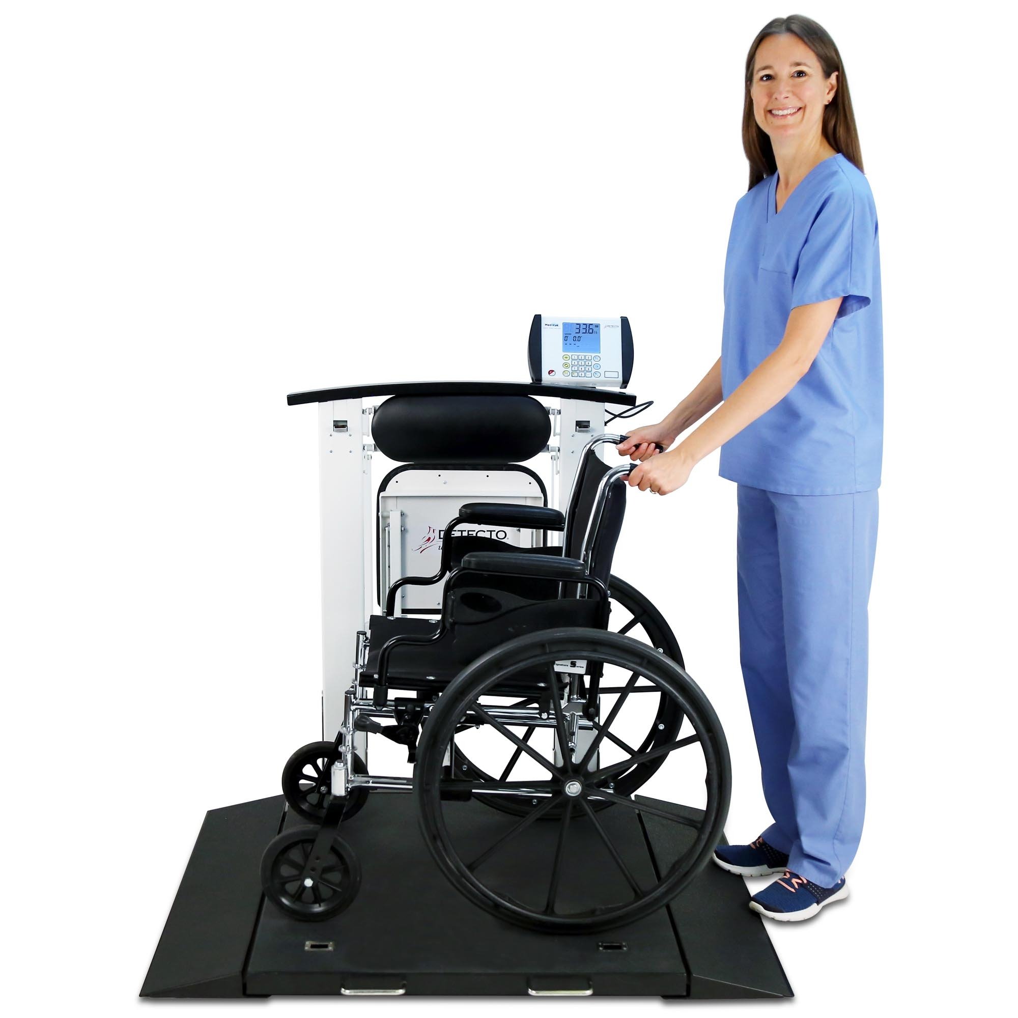 Detecto 6570 Series Folding Wheelchair Scale with Handrail & Seat