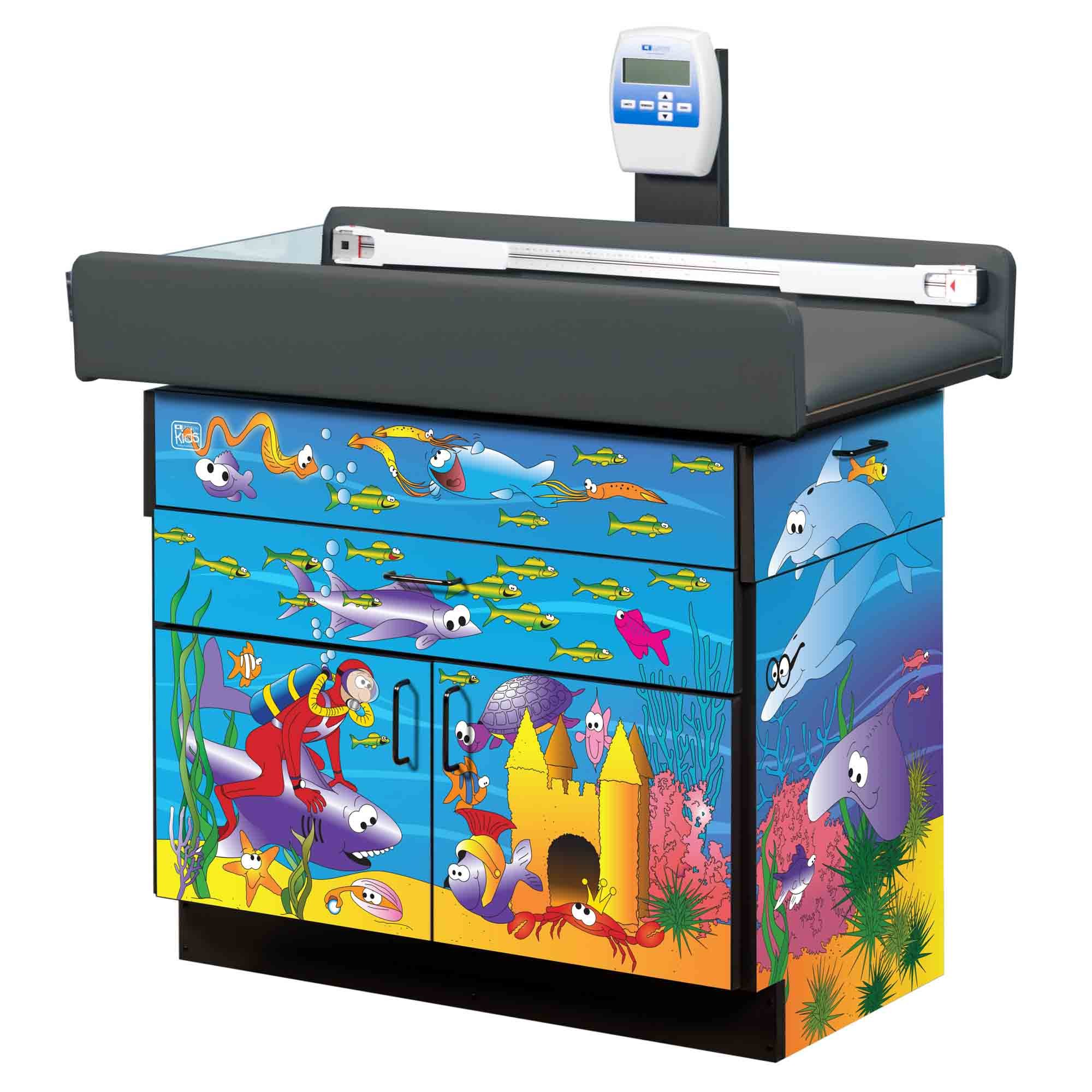 Clinton Complete7836-X Ocean Commotion Pediatric Scale Table & Cabinets
