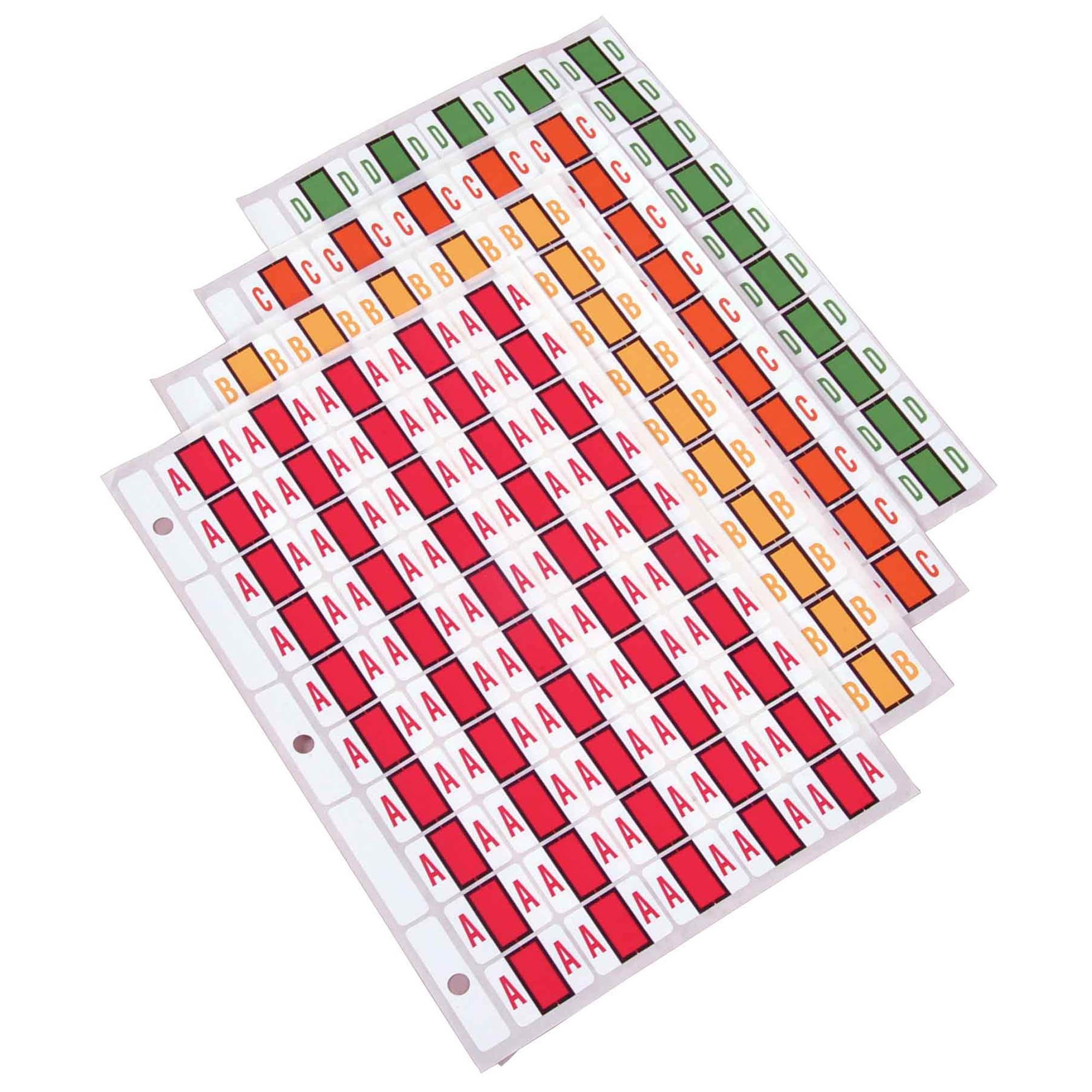 Arden Label Tab Products 1286 Match Alpha Sheet Labels 1"H x 1 1/4"W