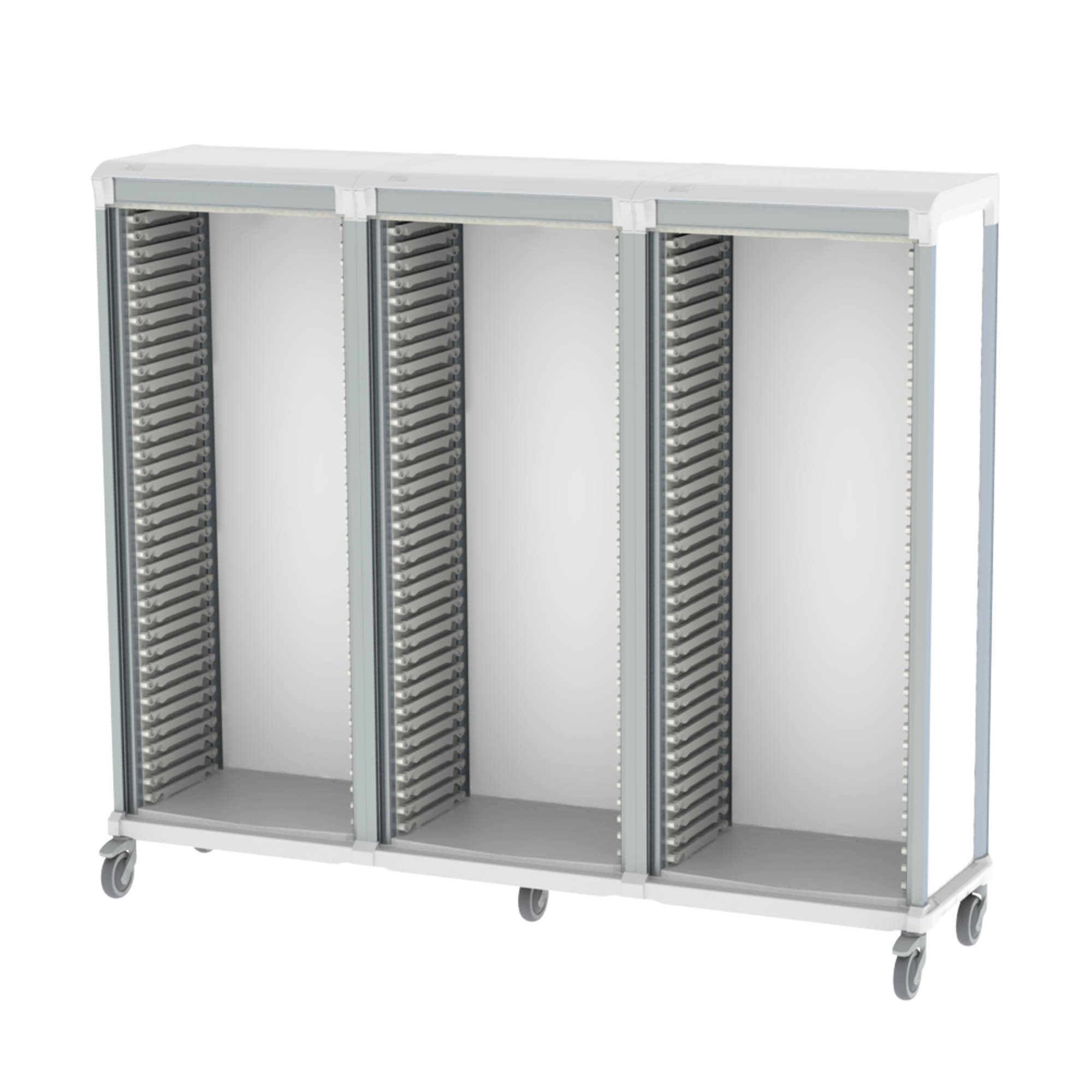 Pegasus Apollo E Type Medical Storage Cart 4 Panels Triple Column