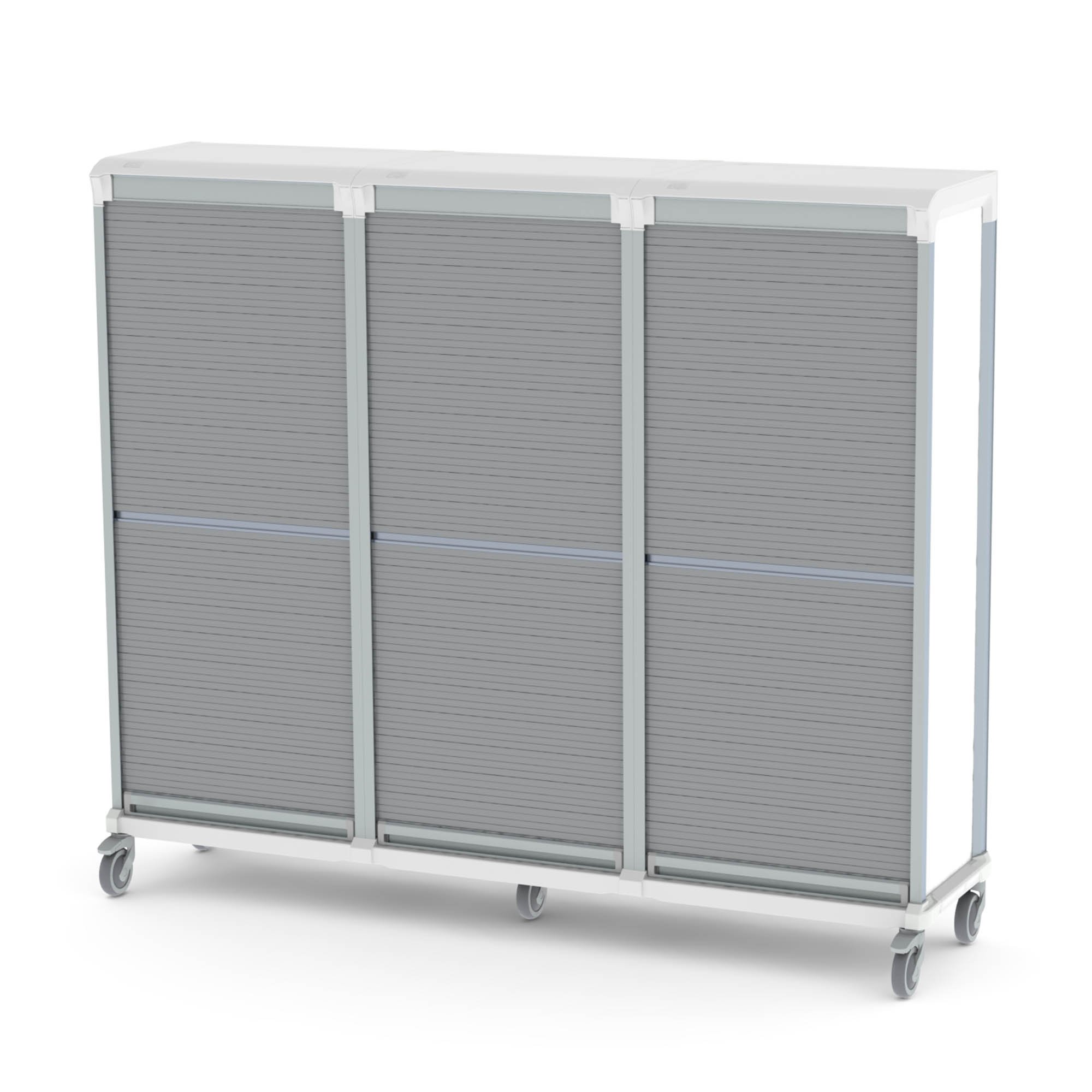 Pegasus Apollo E Type Medical Storage Cart 4 Panels Triple Column