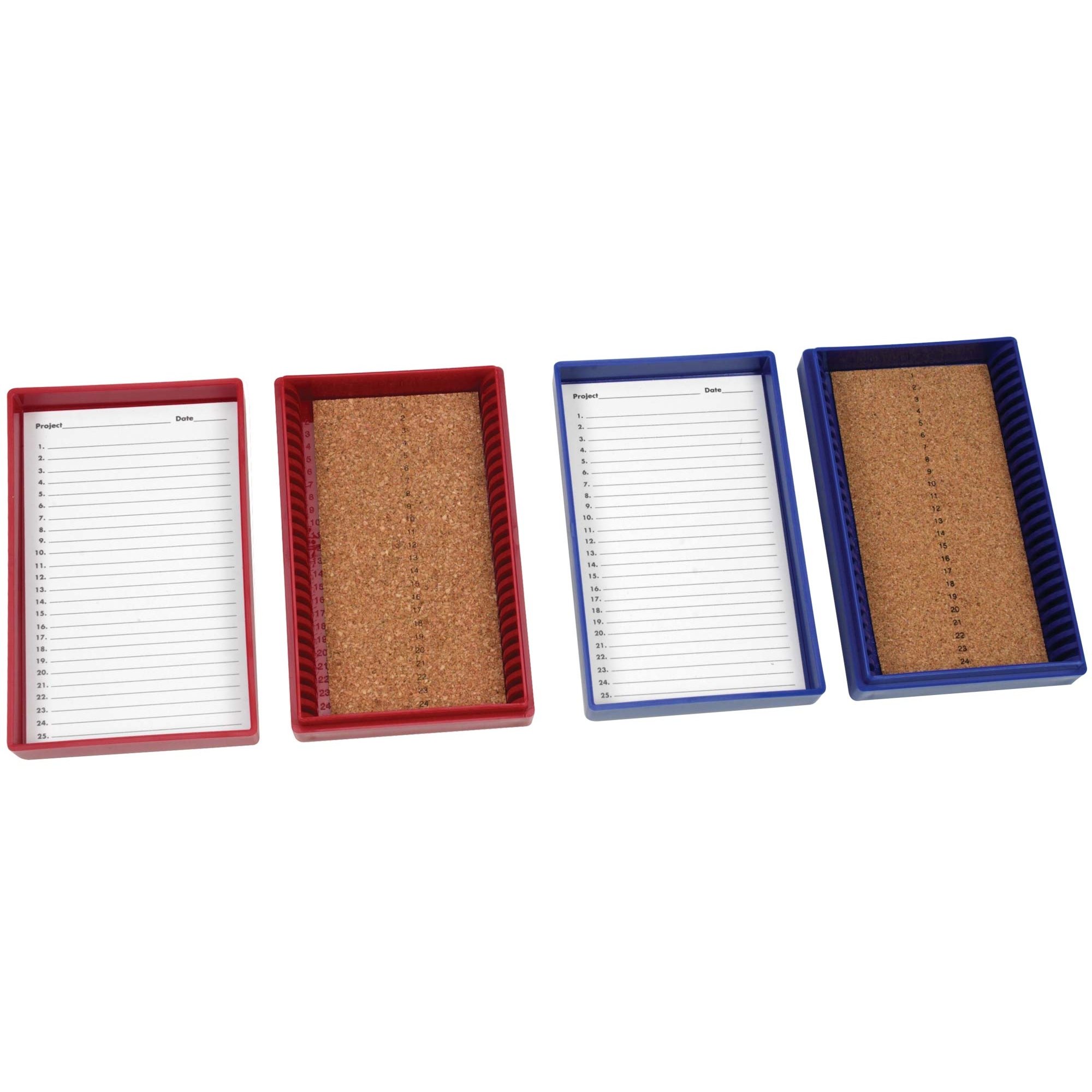 25-Place Cork-Lined Microscope Slide Boxes Heathrow Scientific