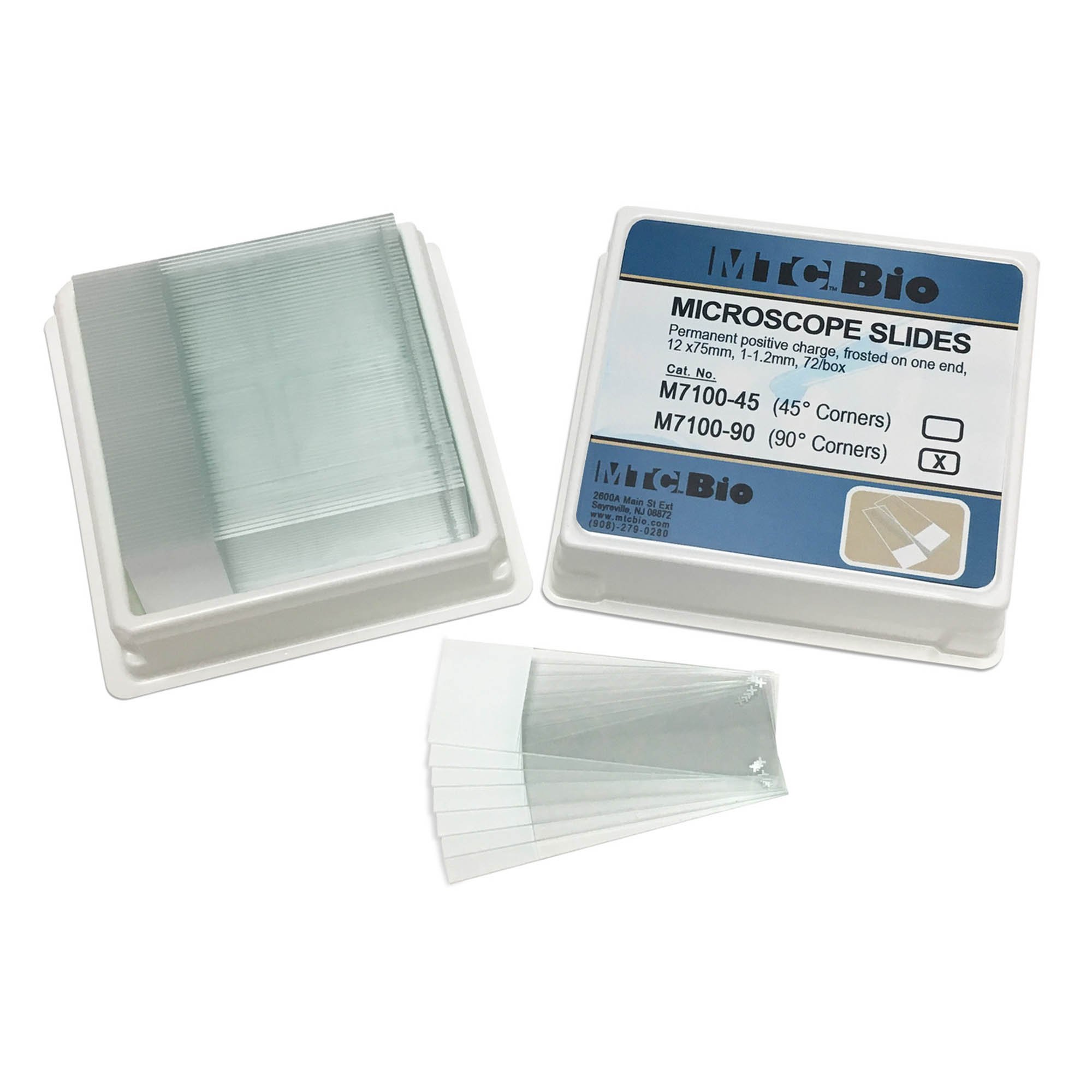 MTC Bio Microscope Slides Positive Charged Frosted on One End