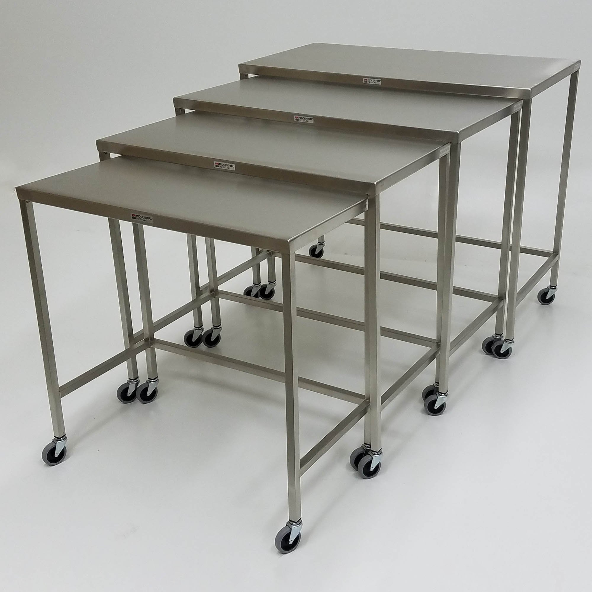 MidCentral Medical Stainless Steel Nesting Instrument Tables