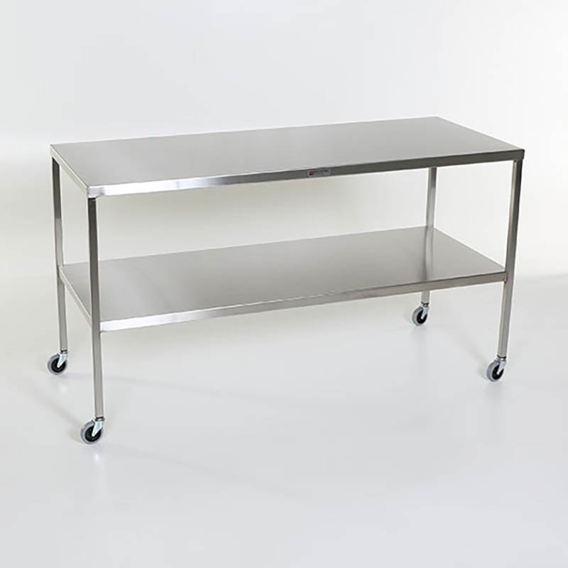 Welded Stainless Steel Instrument Table with Under-Shelf by MCM
