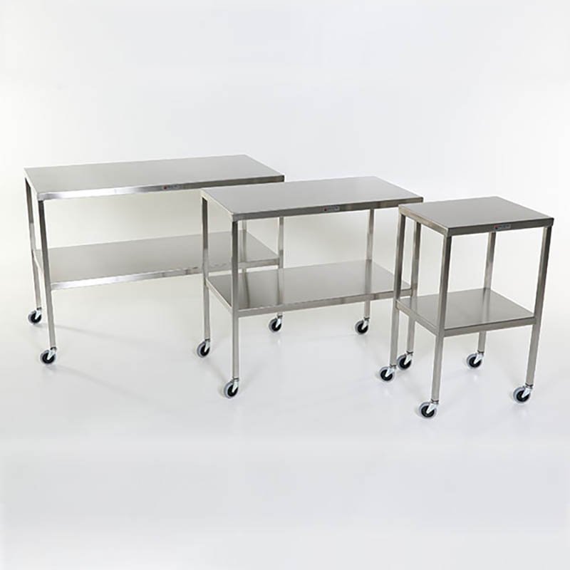 Welded Stainless Steel Instrument Table with Under-Shelf by MCM