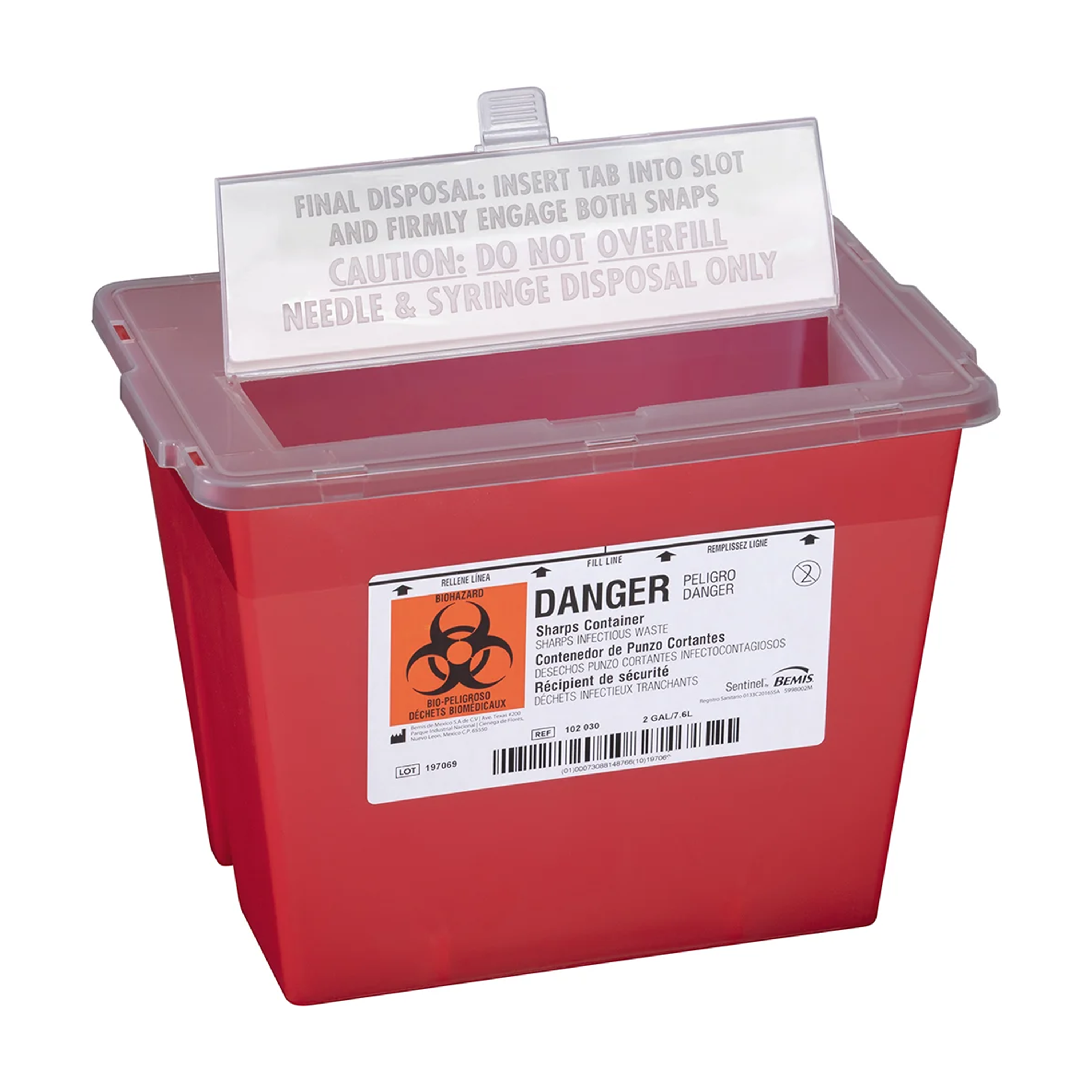 Bemis Health Care 102030 5-Gallon Biohazard Sharps Container