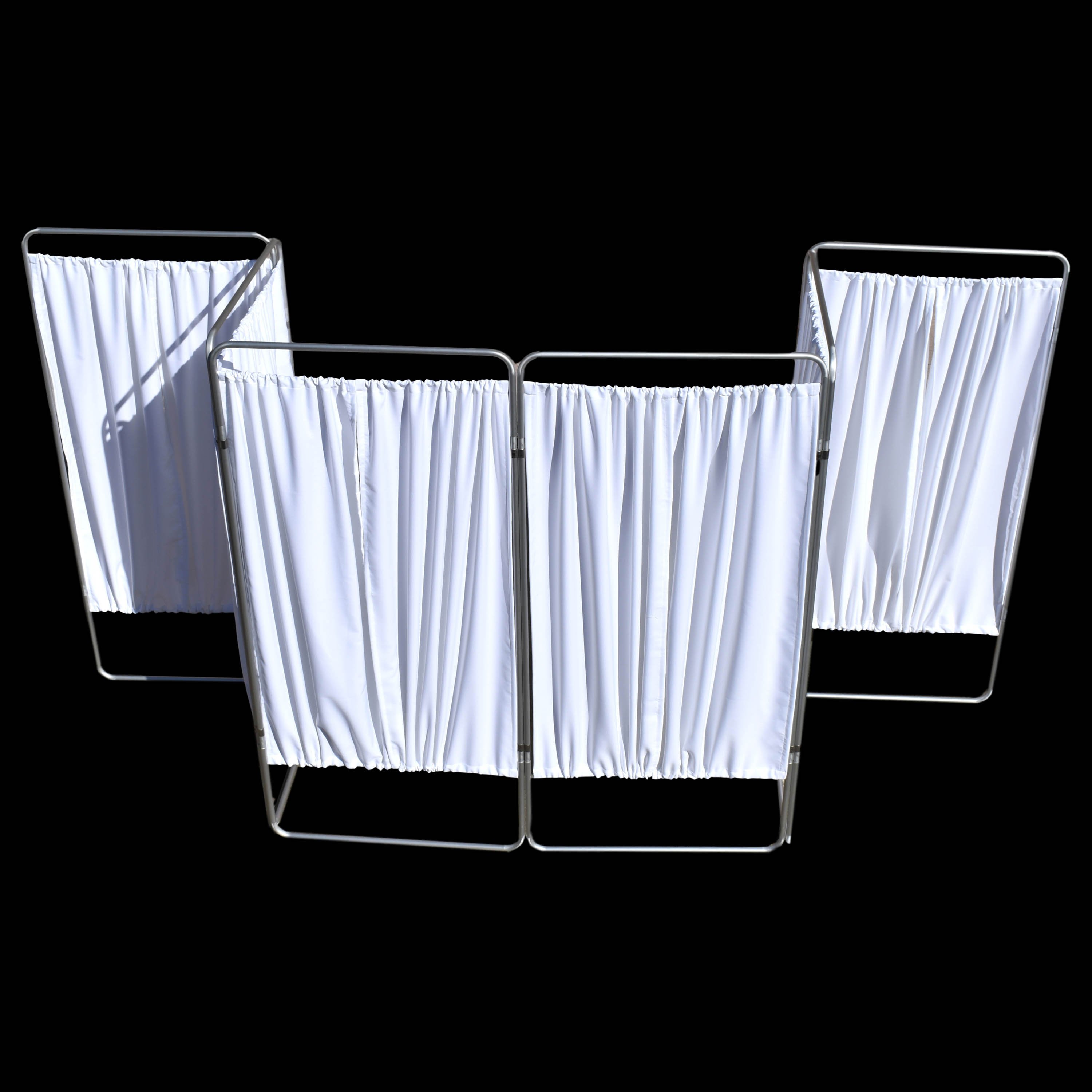 OmniMed King Economy Privacy Screen with U-Hinge & White Vinyl Panel