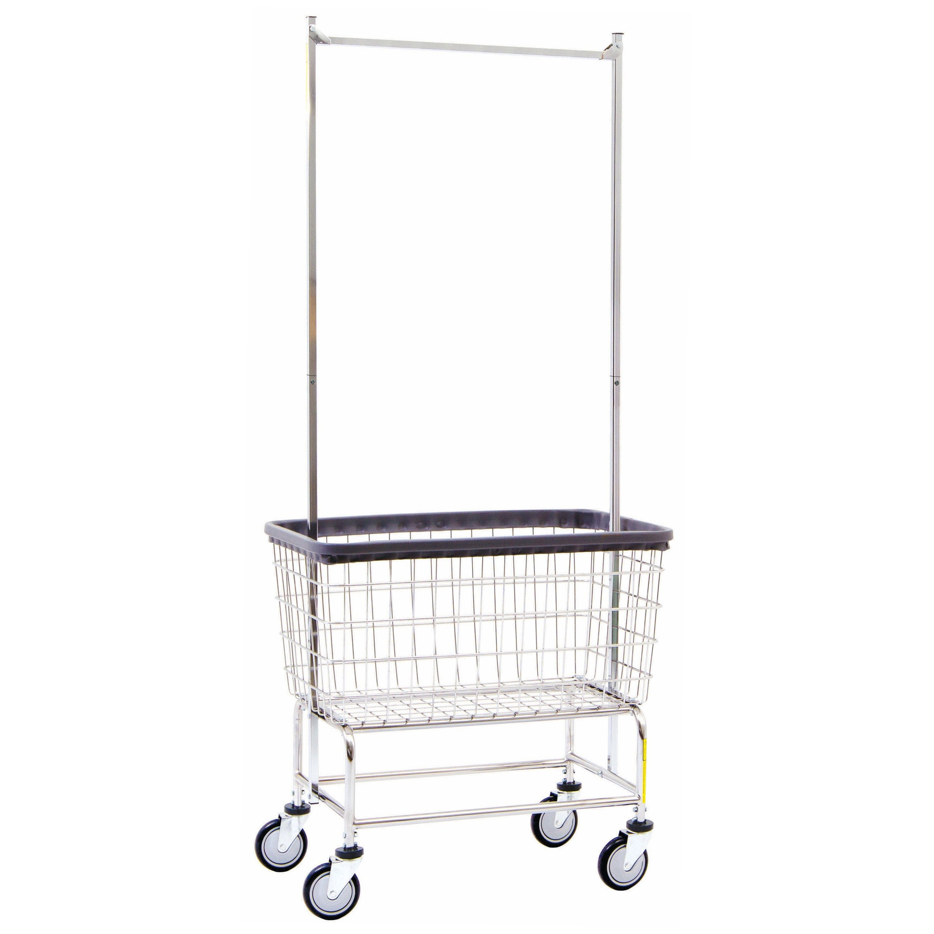 R&B Wire Large Capacity Wire Laundry Cart, All Chrome