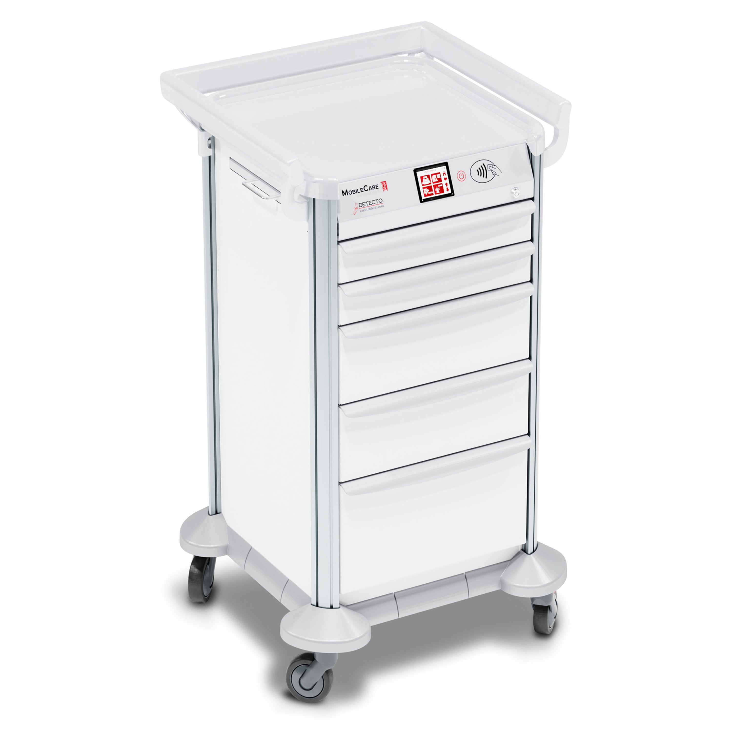 DETECTO 16.5" Wide Drawers White MobileCare Medical Cart