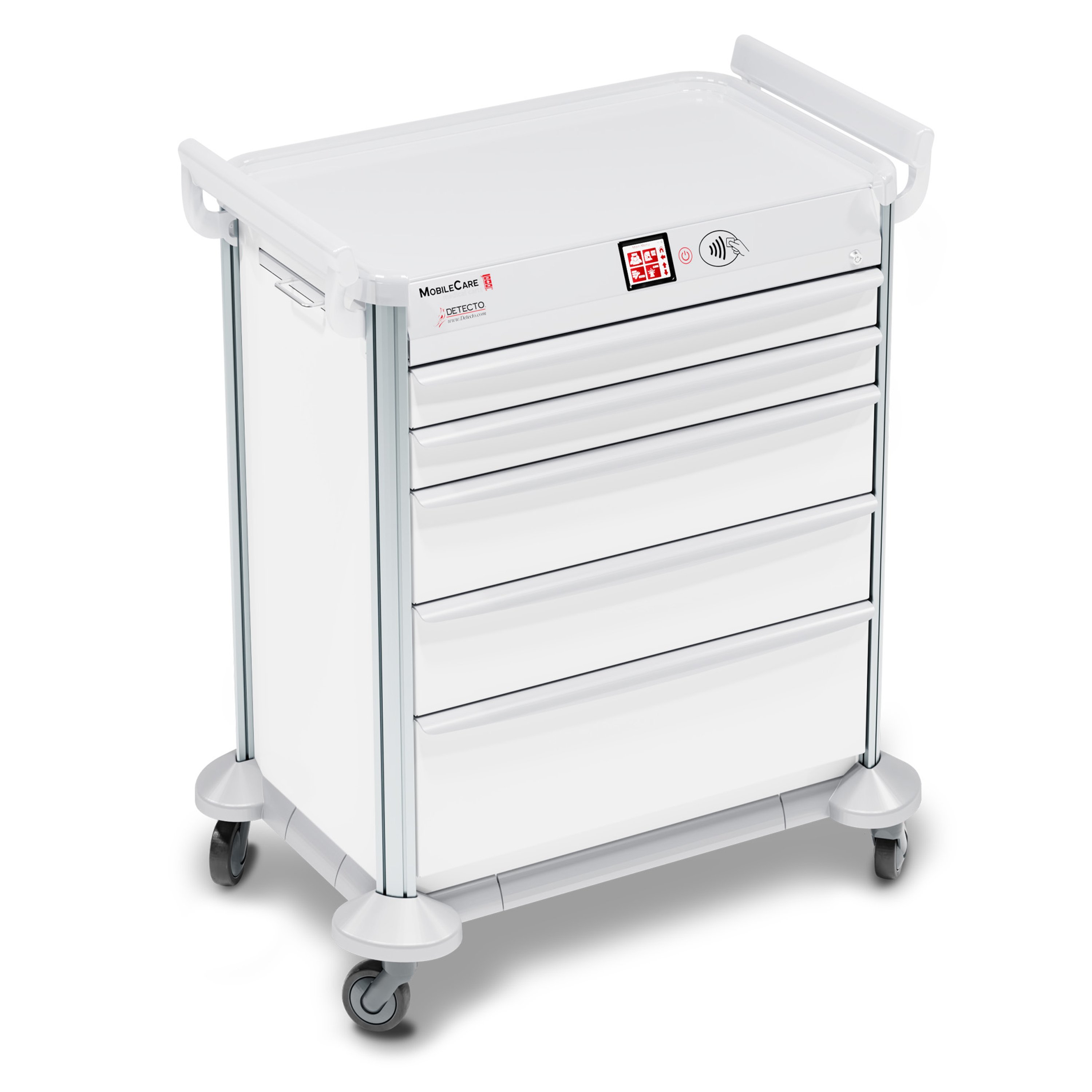 DETECTO 29" Wide Drawers White MobileCare Medical Cart