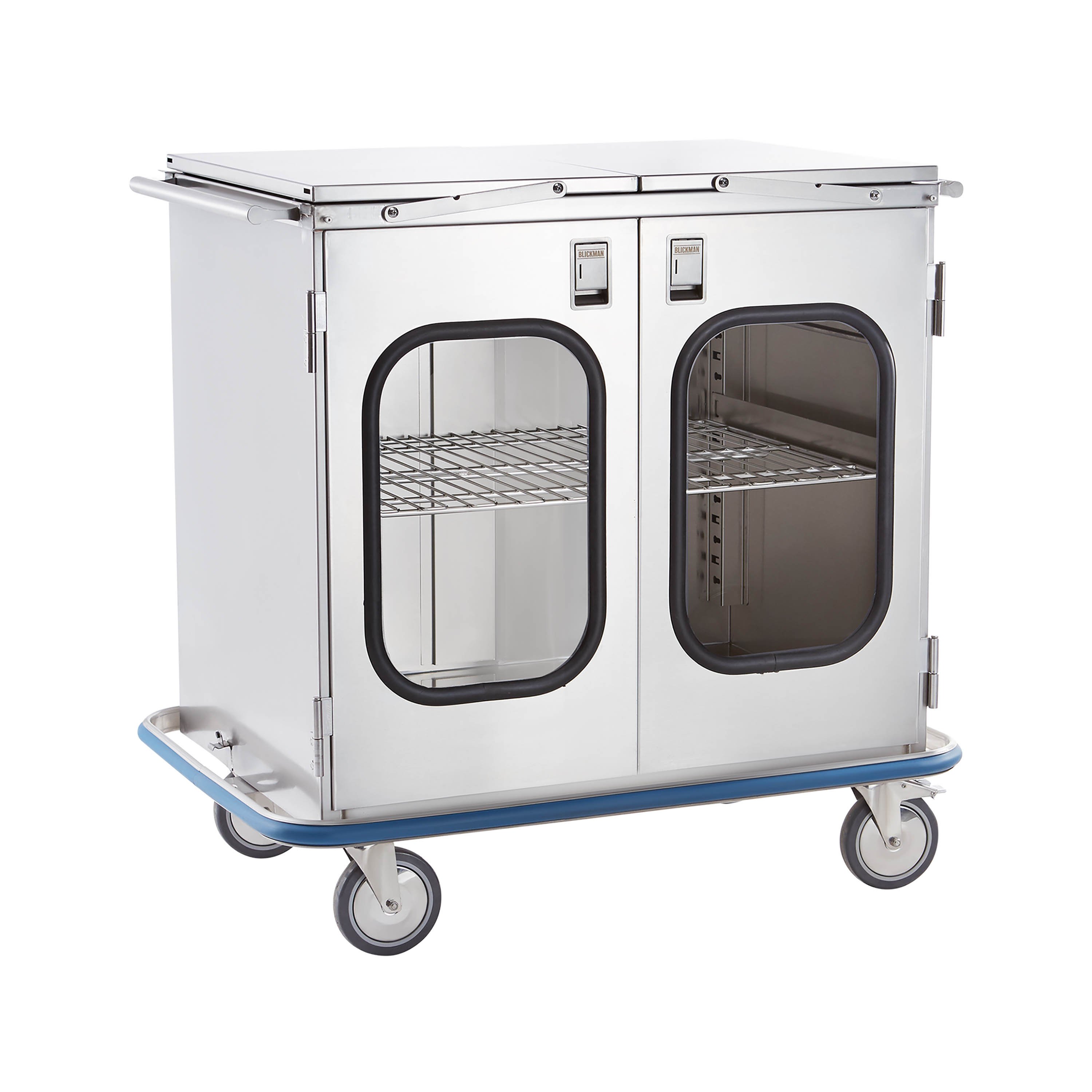 Blickman CCC2E-19G Multi Purpose Case Cart 2 Glass Doors Extension Shelves