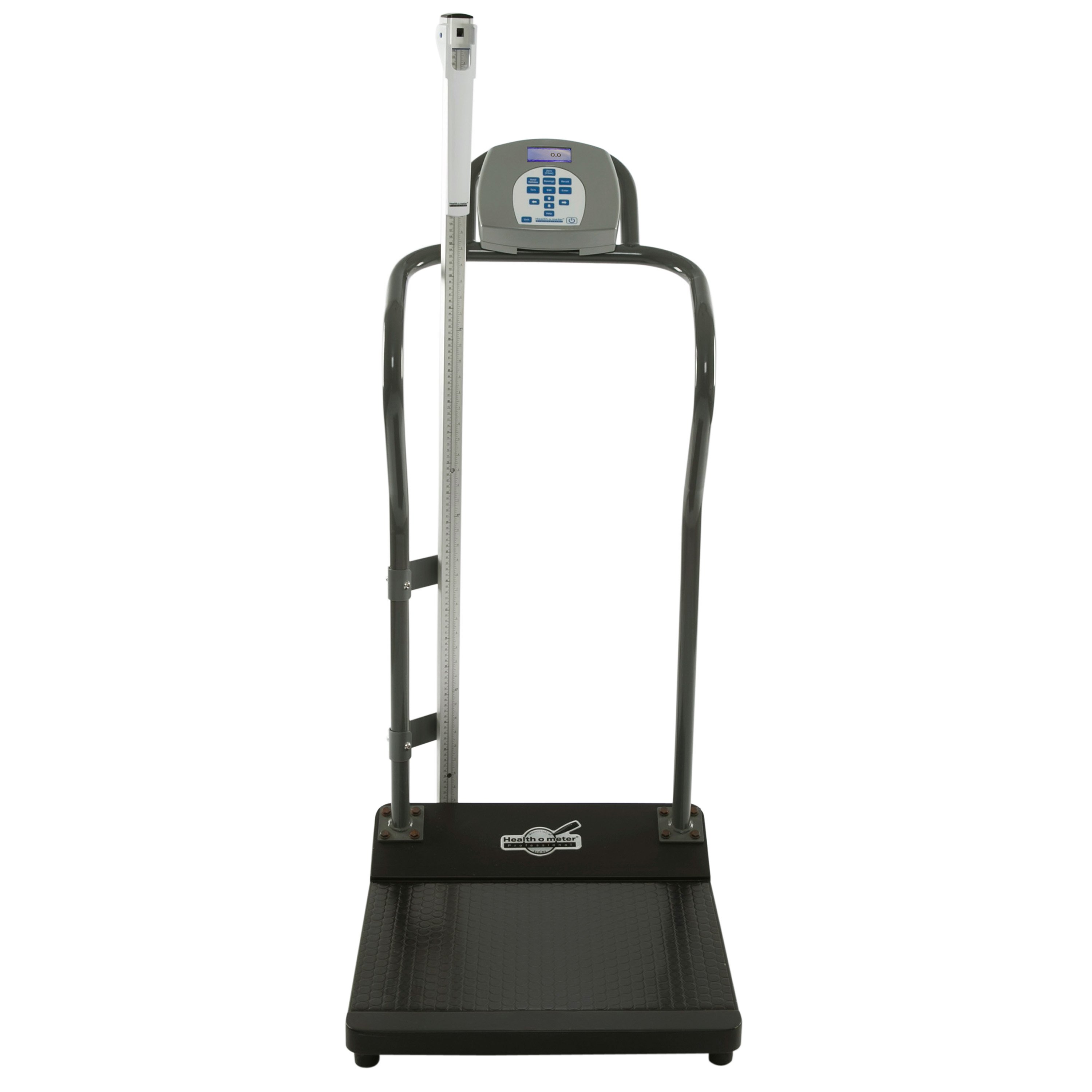 Antimicrobial Digital Platform Scale with Handrail, Height Rod