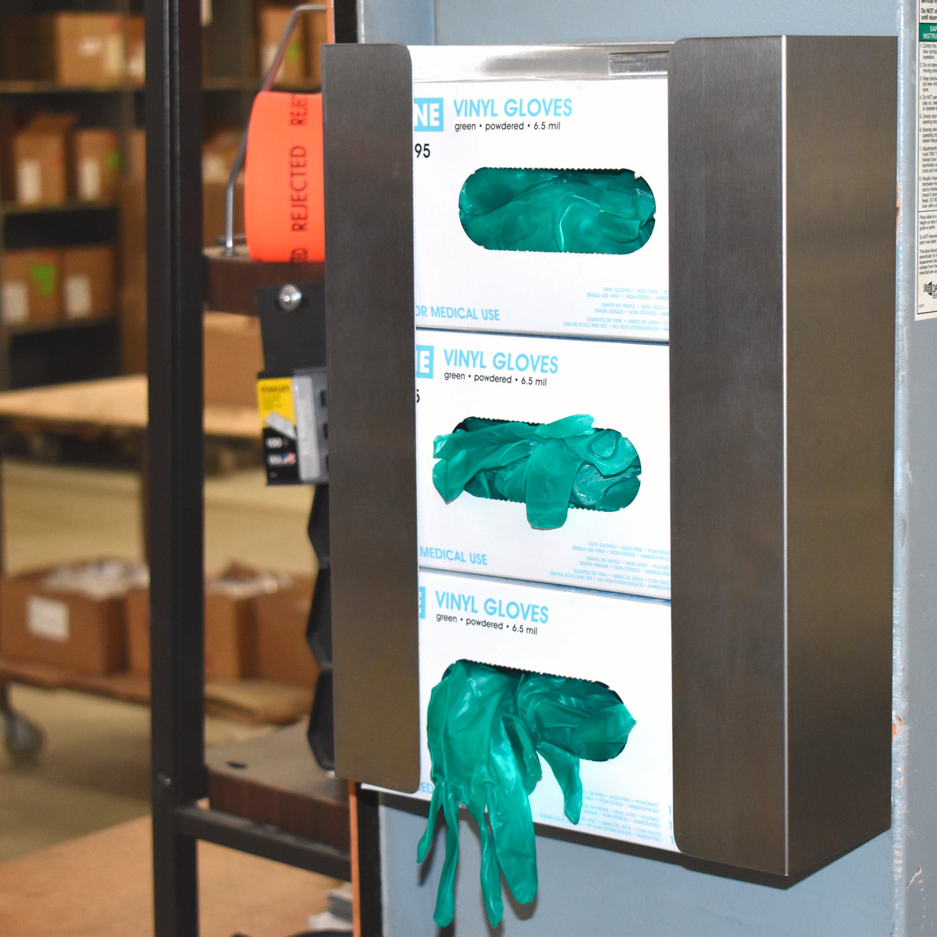 OmniMed 305402 Wall Mounted Magnetic Triple Glove Box Holder