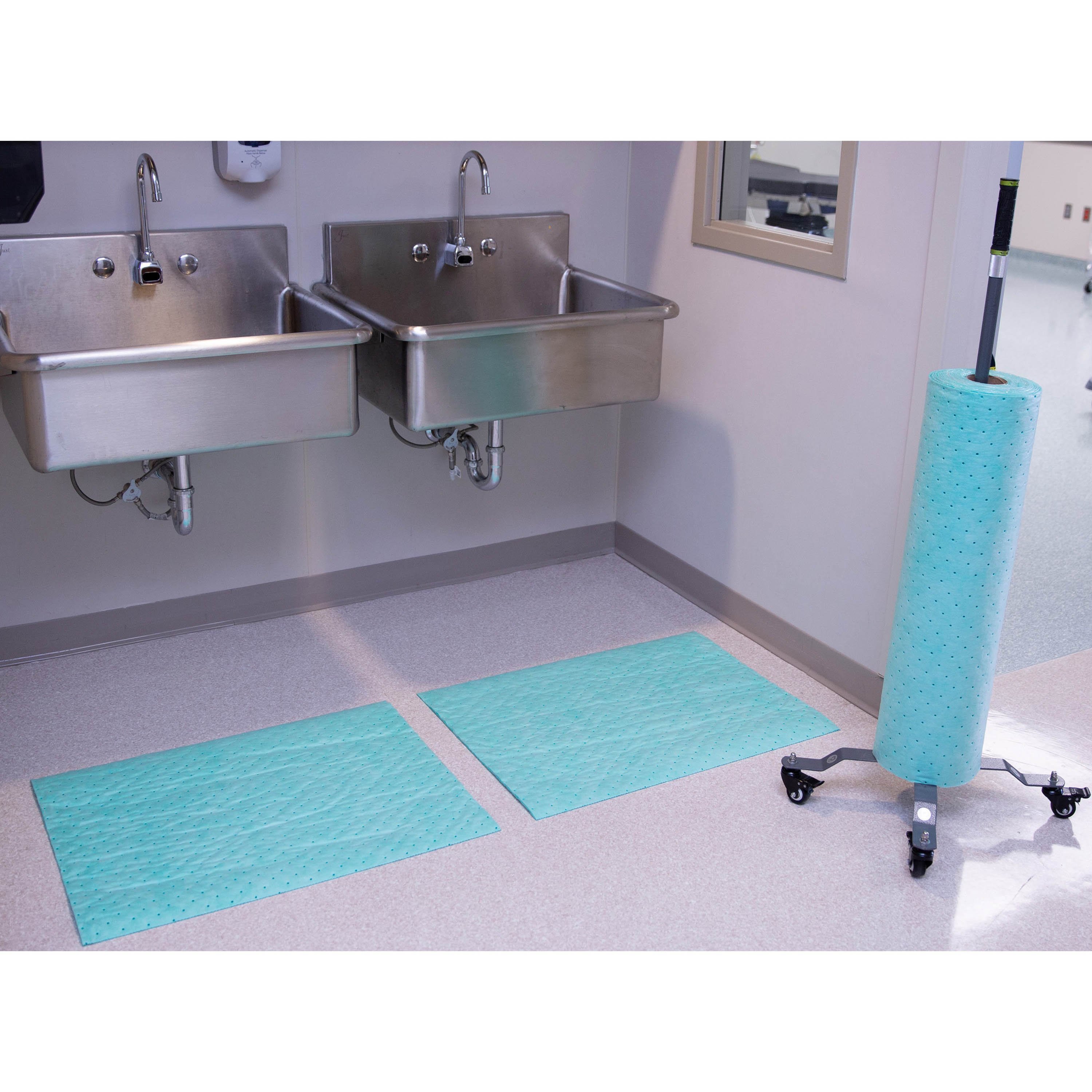 PPI 3200-32 Green HydroGrabber Absorbent Mat Roll Poly Backing Standard ...