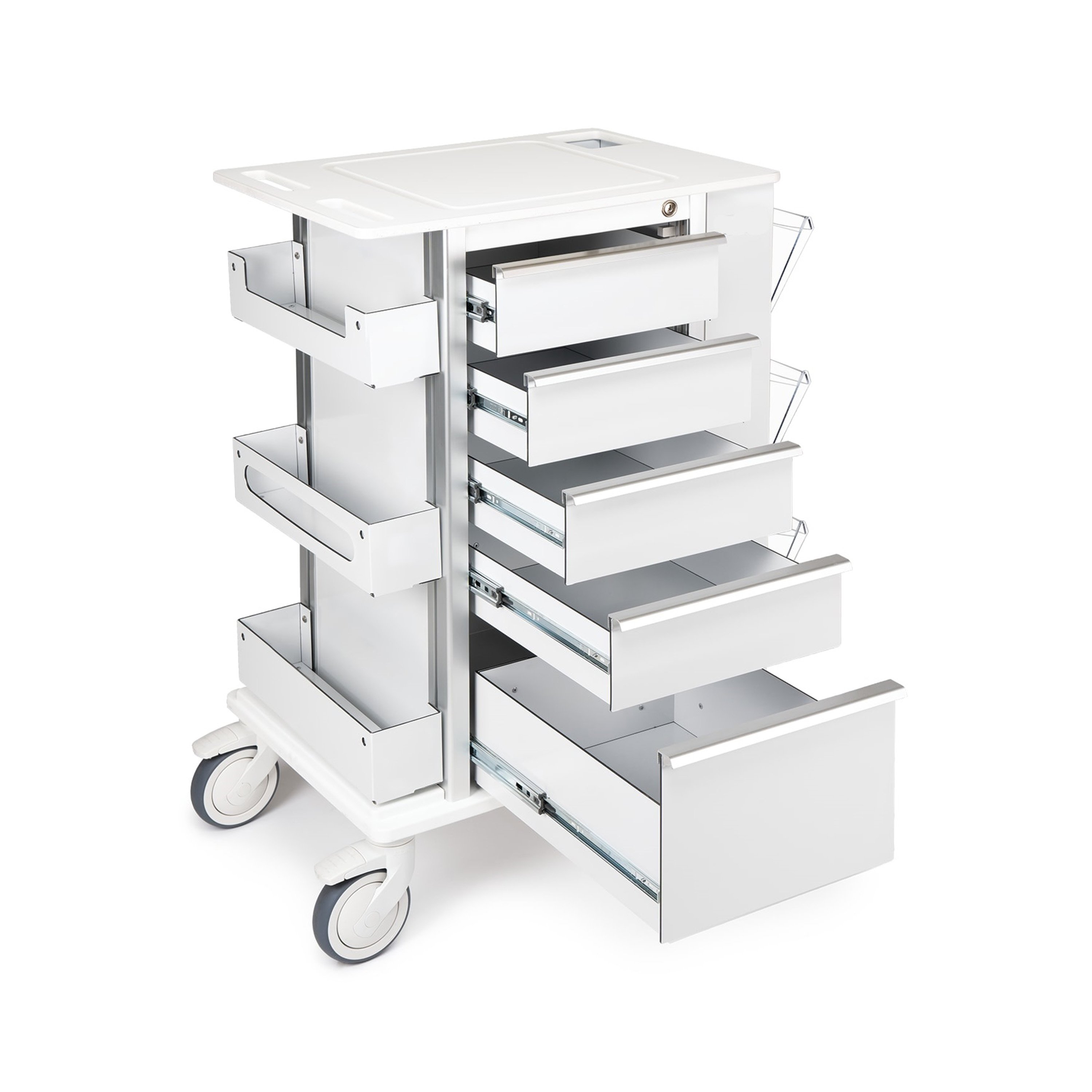 OmniMed 351003 Omni Phlebotomy Cart with 5 Drawers, 5" Casters