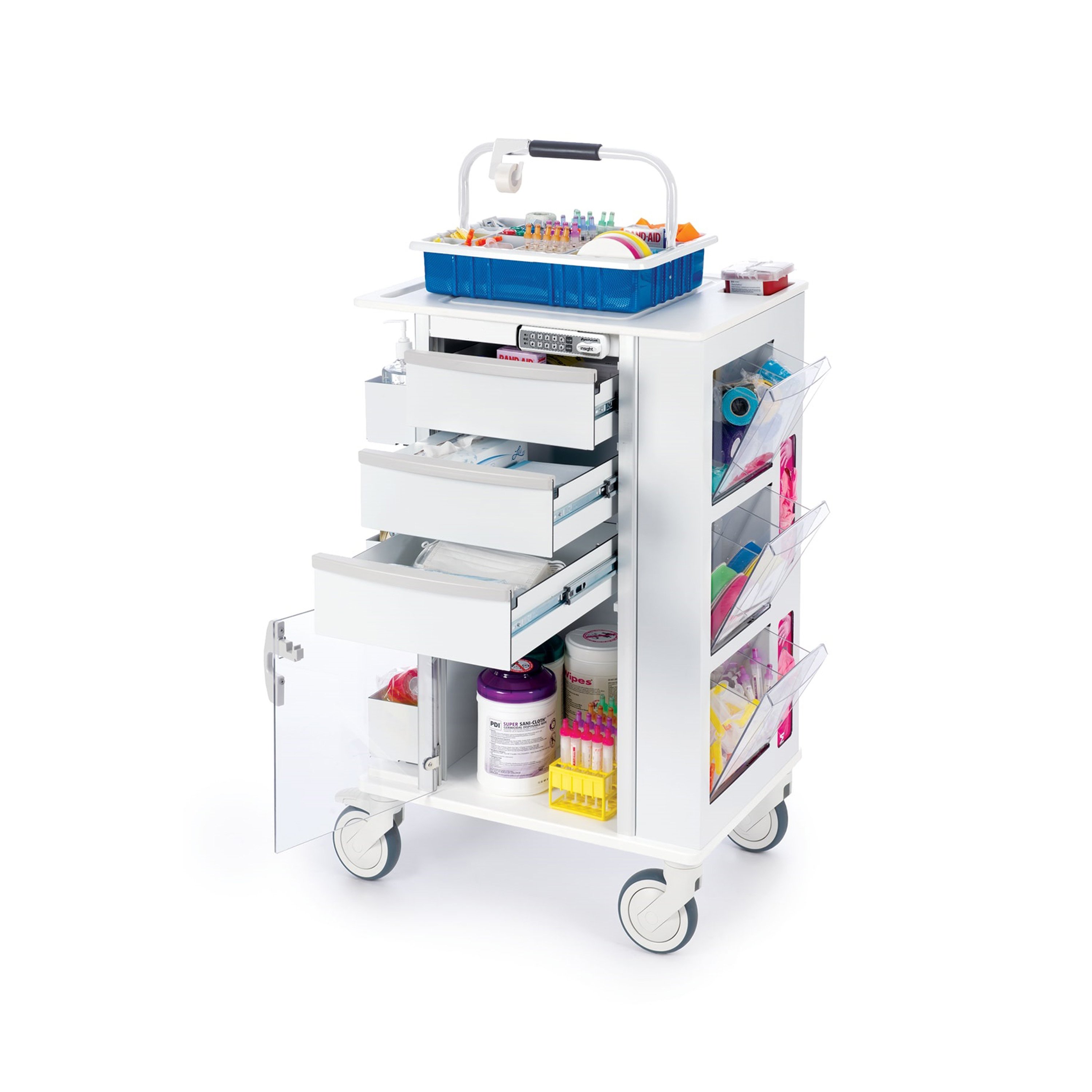 OmniMed 351006 Omni Advanced Phlebotomy Cart with 3 Drawers