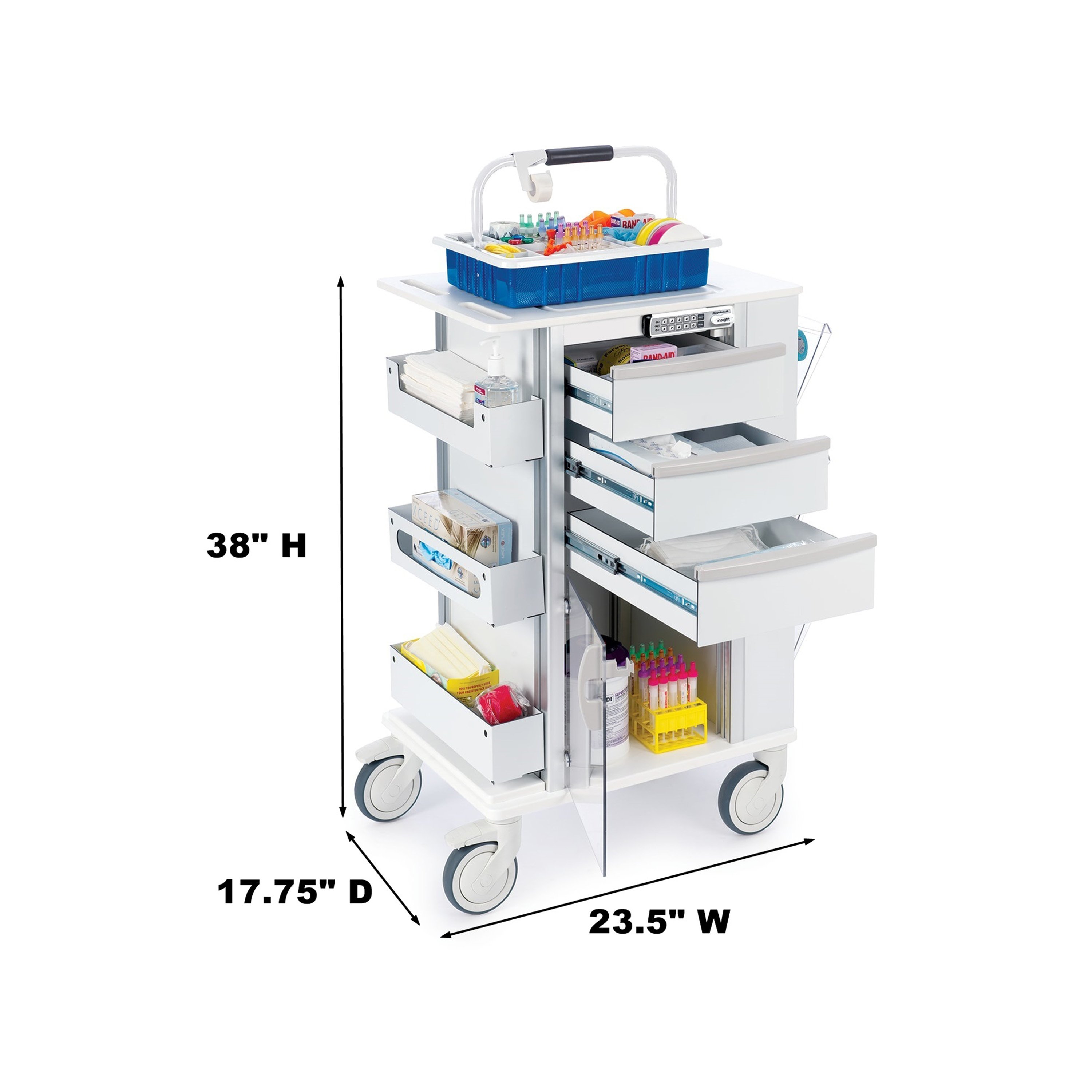 OmniMed 351006 Omni Advanced Phlebotomy Cart with 3 Drawers