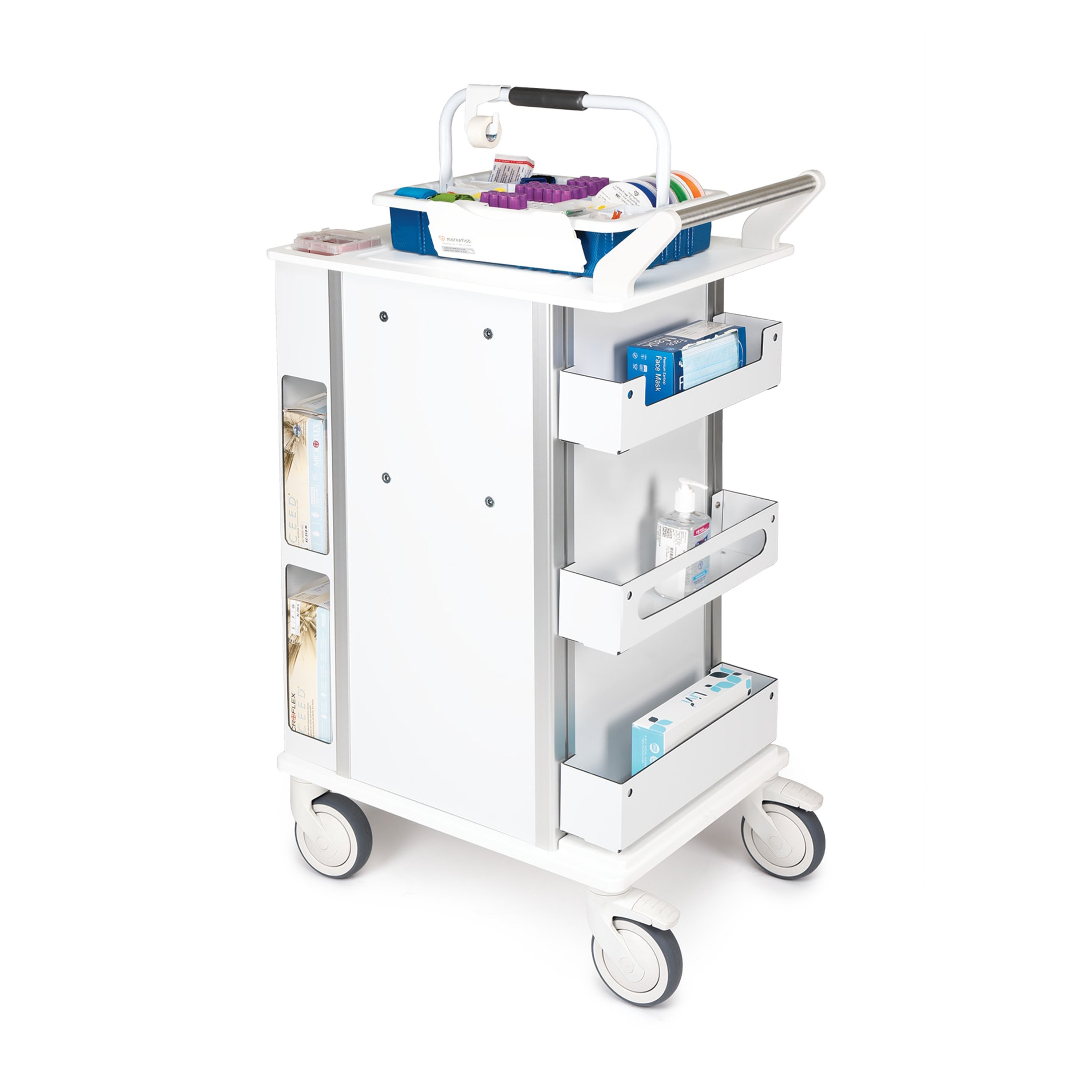 OmniMed 351009 Omni Ergo Phlebotomy Cart with 5 Drawers
