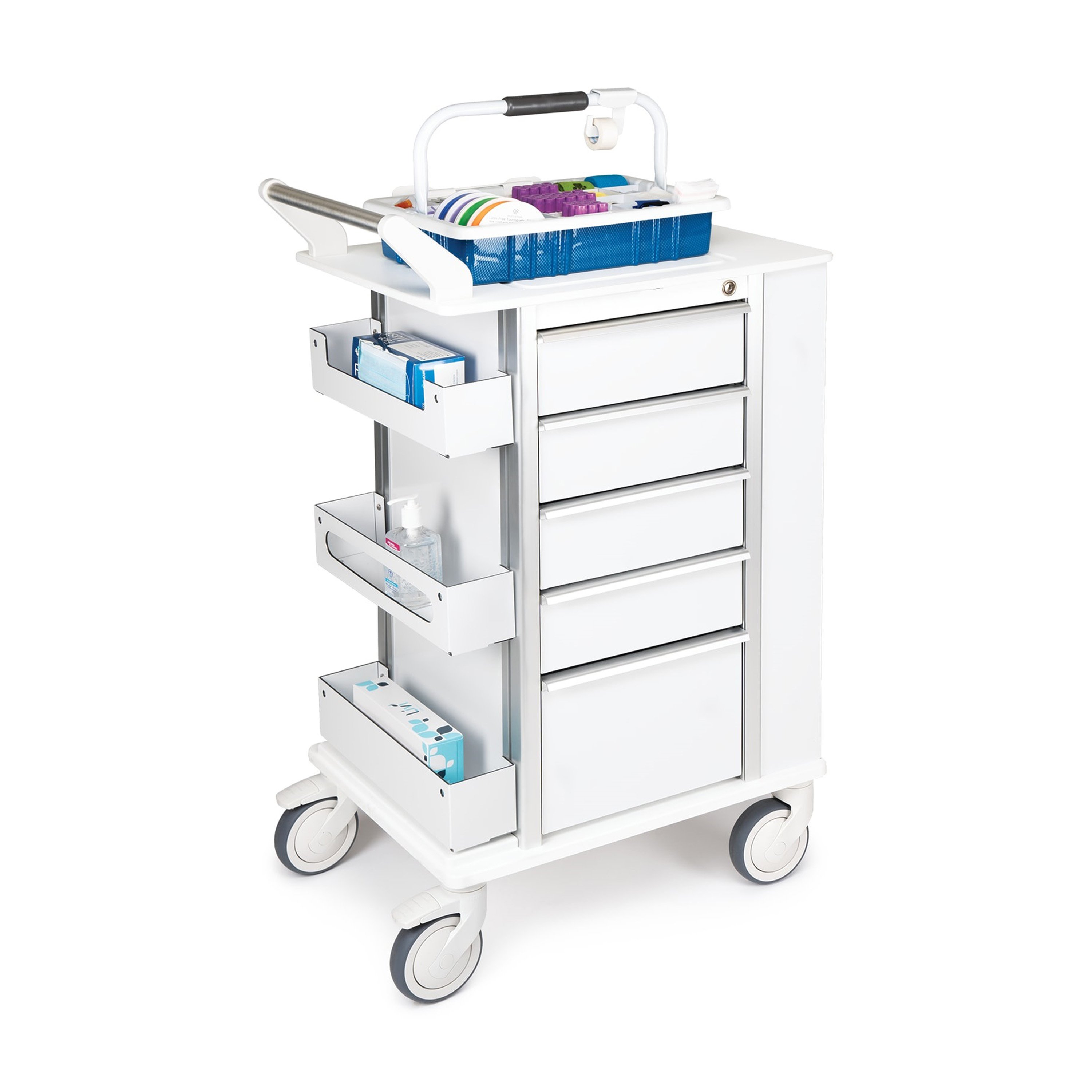 OmniMed 351009 Omni Ergo Phlebotomy Cart with 5 Drawers