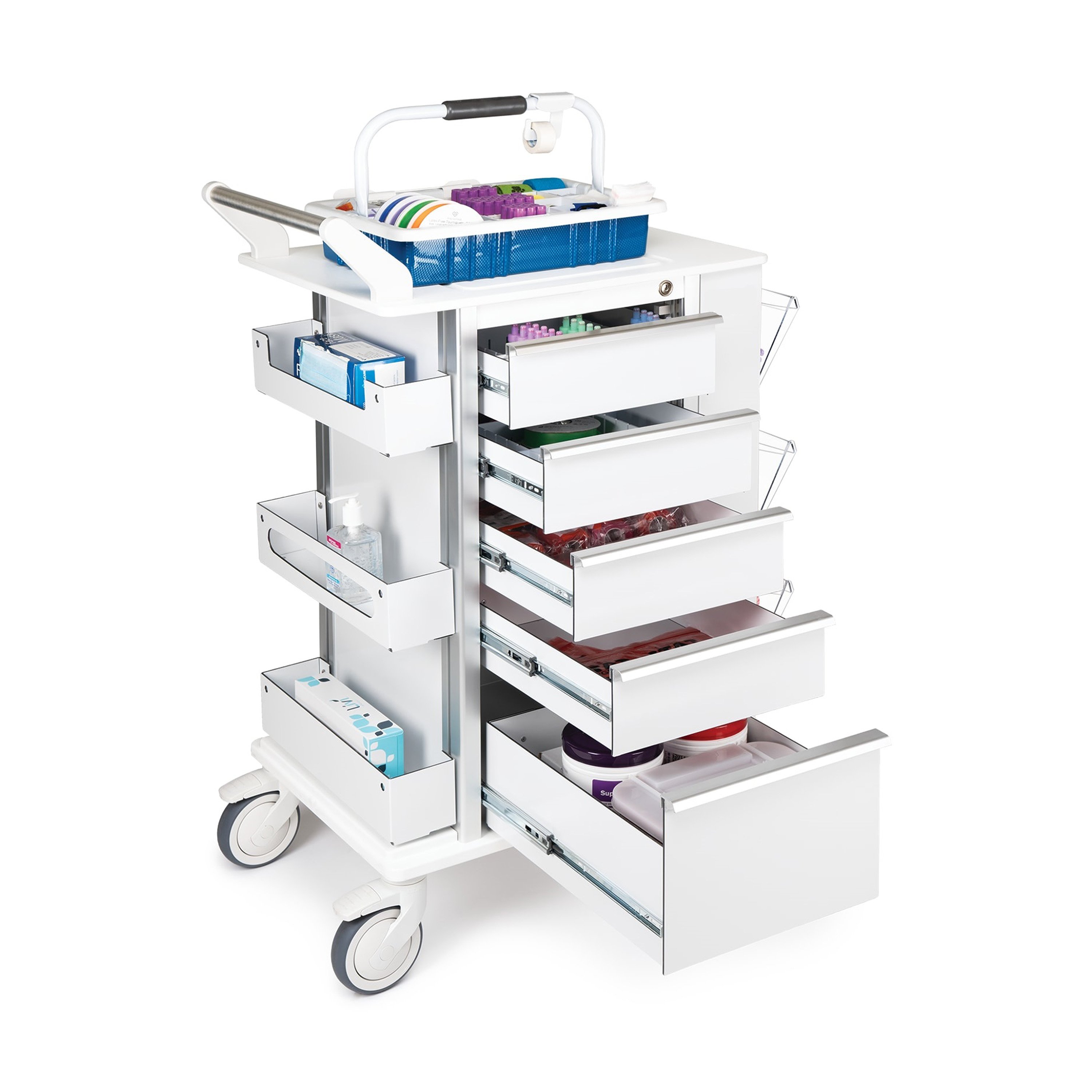 OmniMed 351009 Omni Ergo Phlebotomy Cart with 5 Drawers