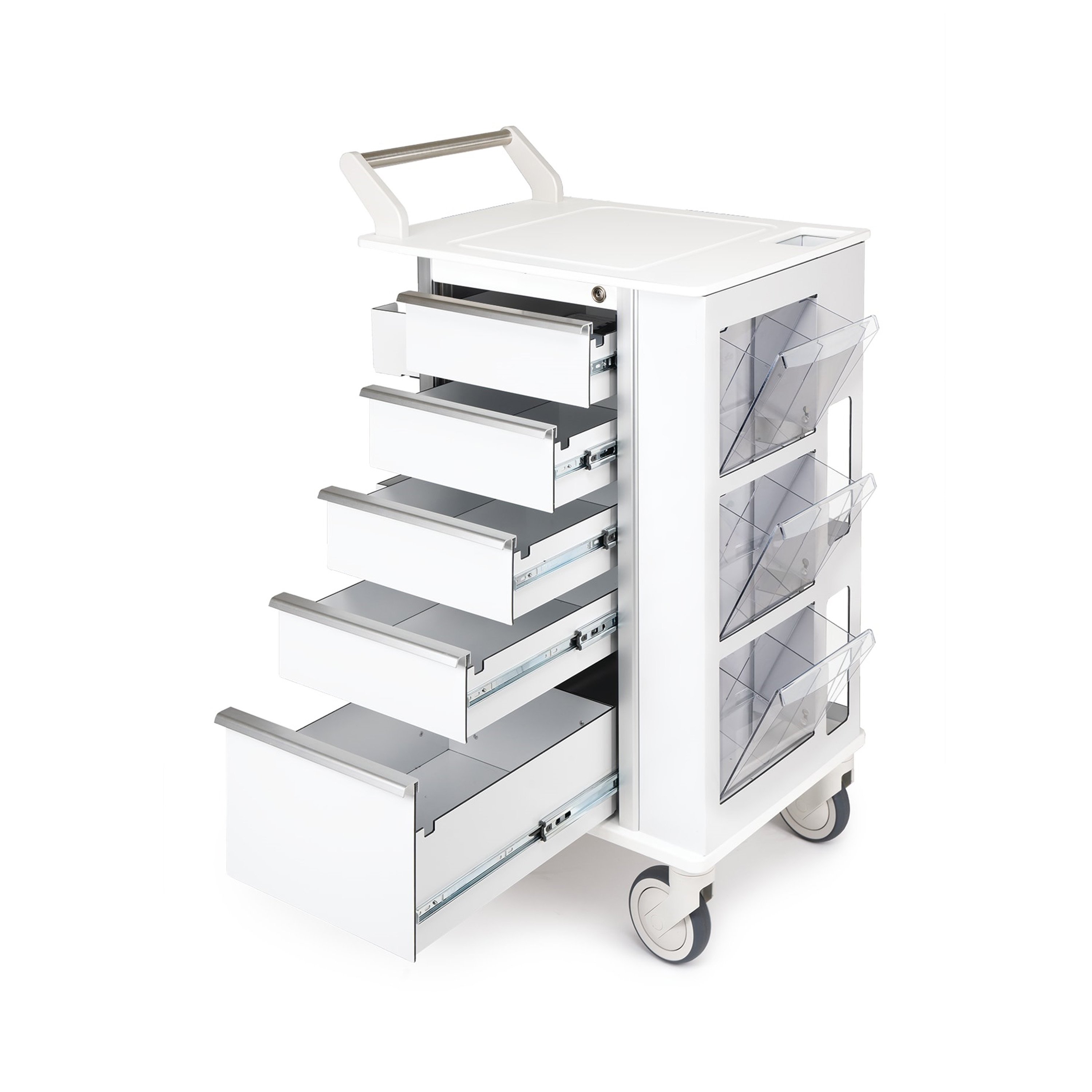 OmniMed 351009 Omni Ergo Phlebotomy Cart with 5 Drawers