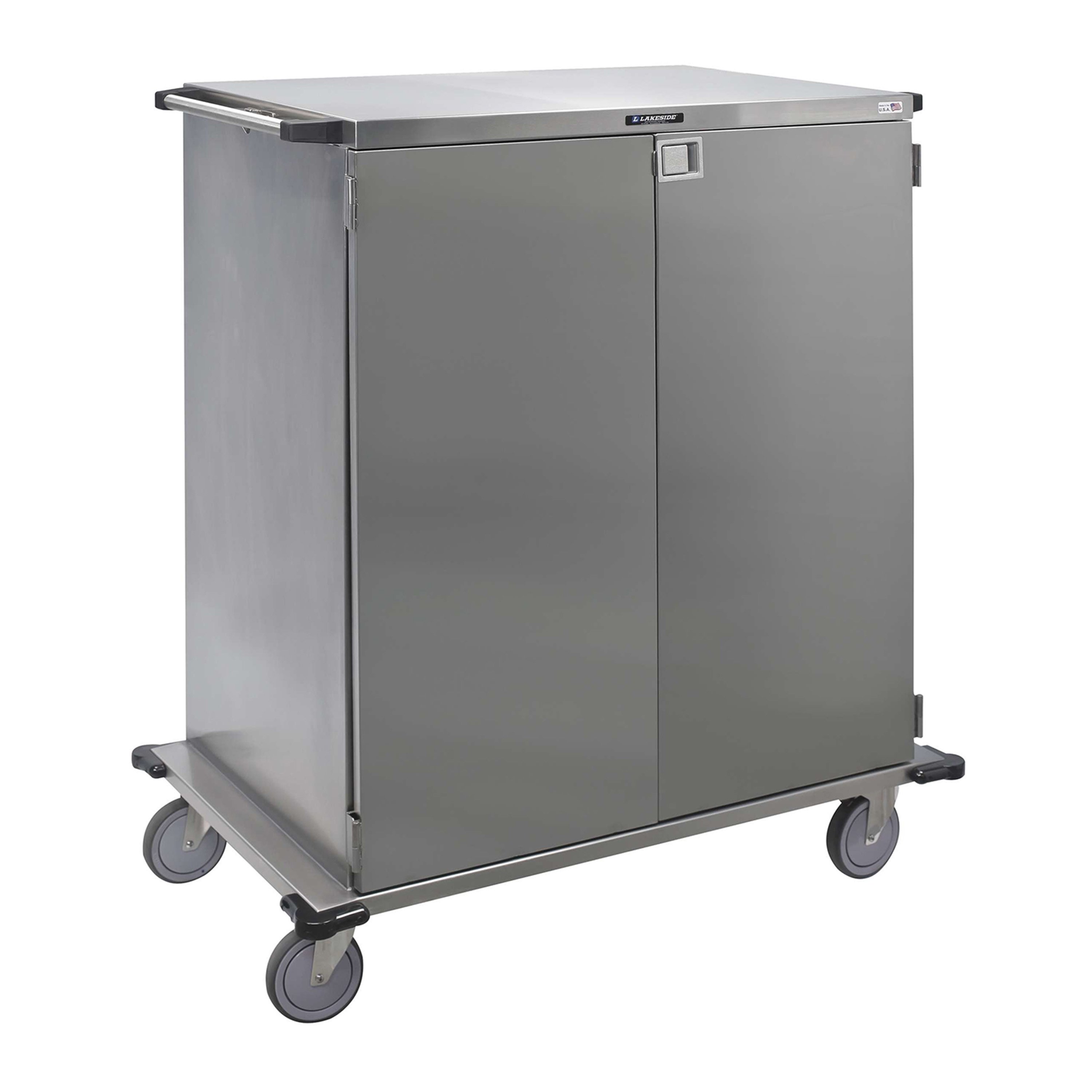 Closed Case Cart with Solid Stainless Steel Shelf, Double Door