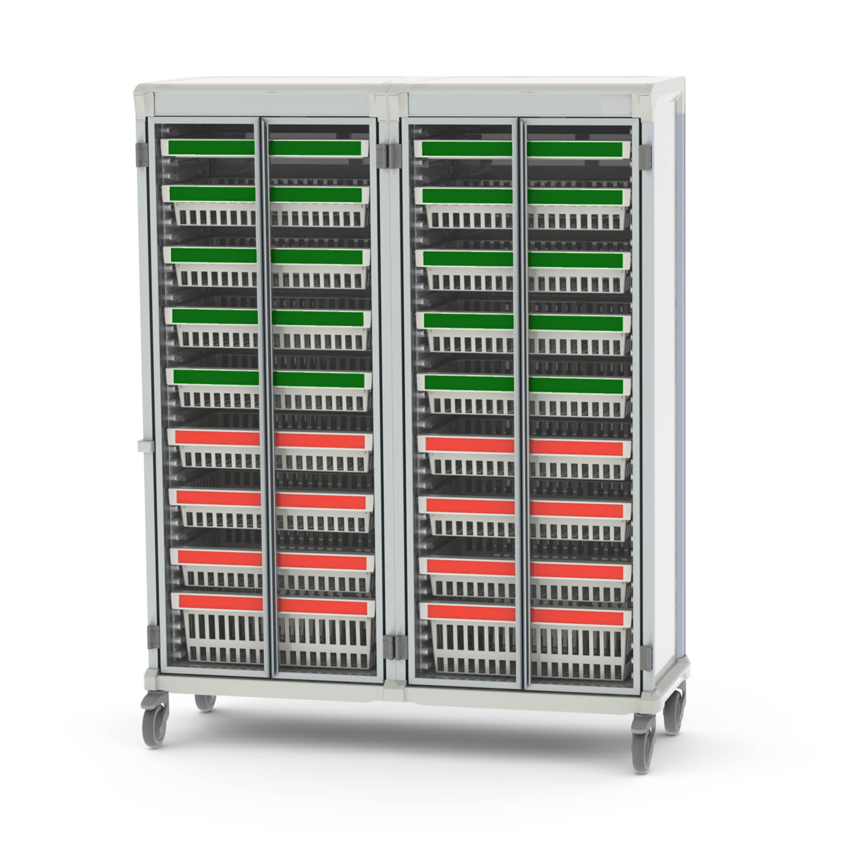 Pegasus Apollo E Type Double Column Medical Storage Cart with 4 Panels