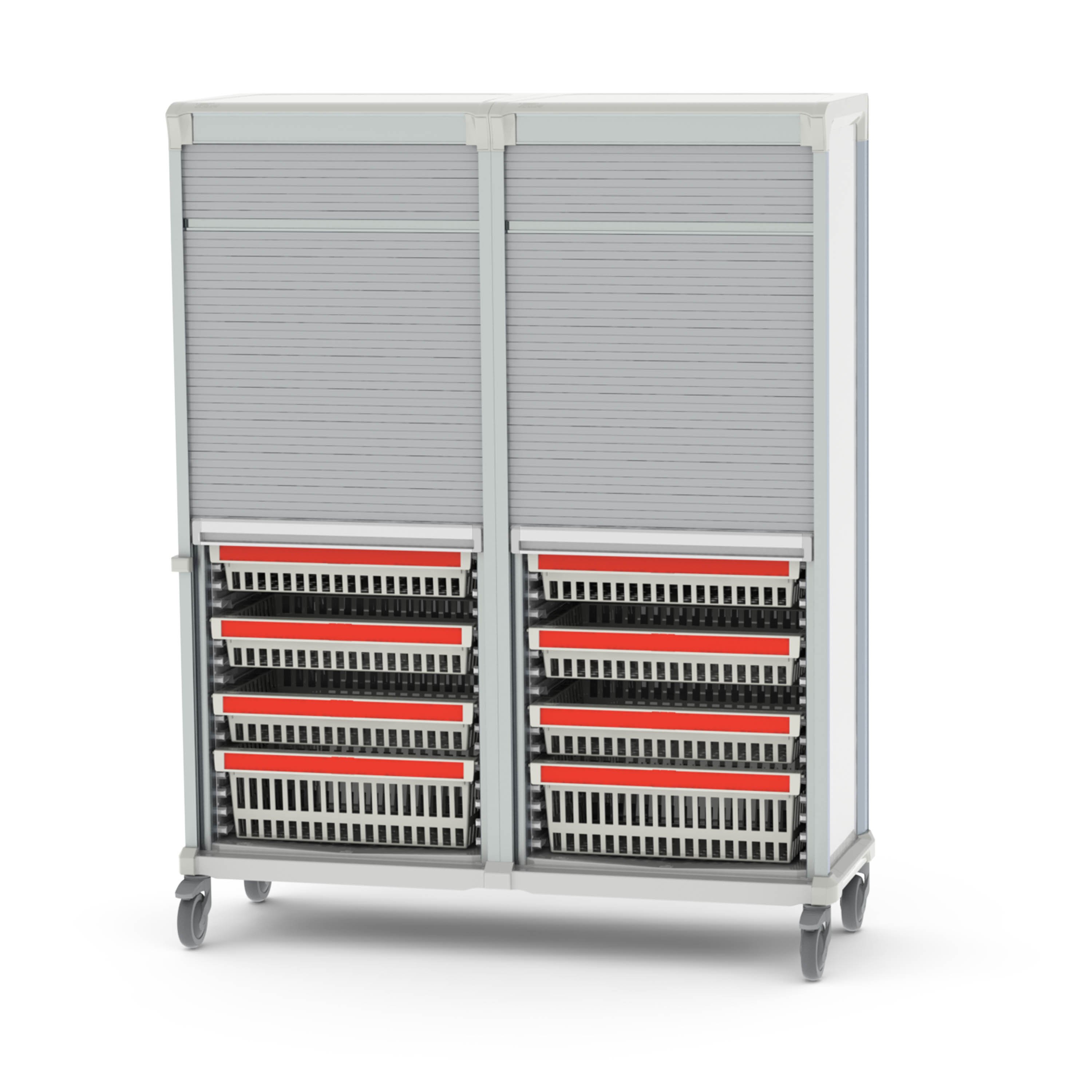 Pegasus Apollo E Type Double Column Medical Storage Cart with 4 Panels