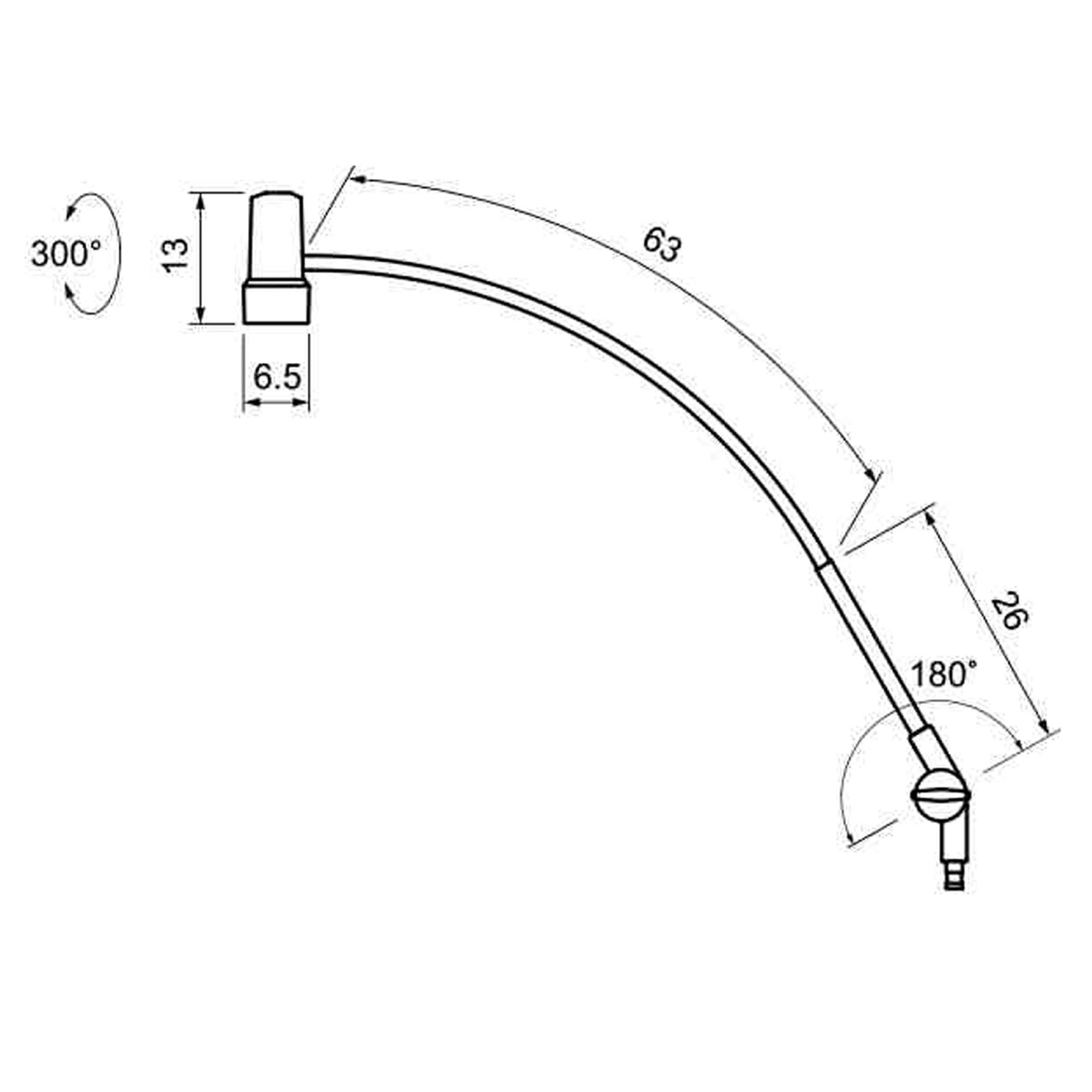 HALUX N30-1 P SGV Exam Light, 38.6" Arm, Side Mount (Base Joint)