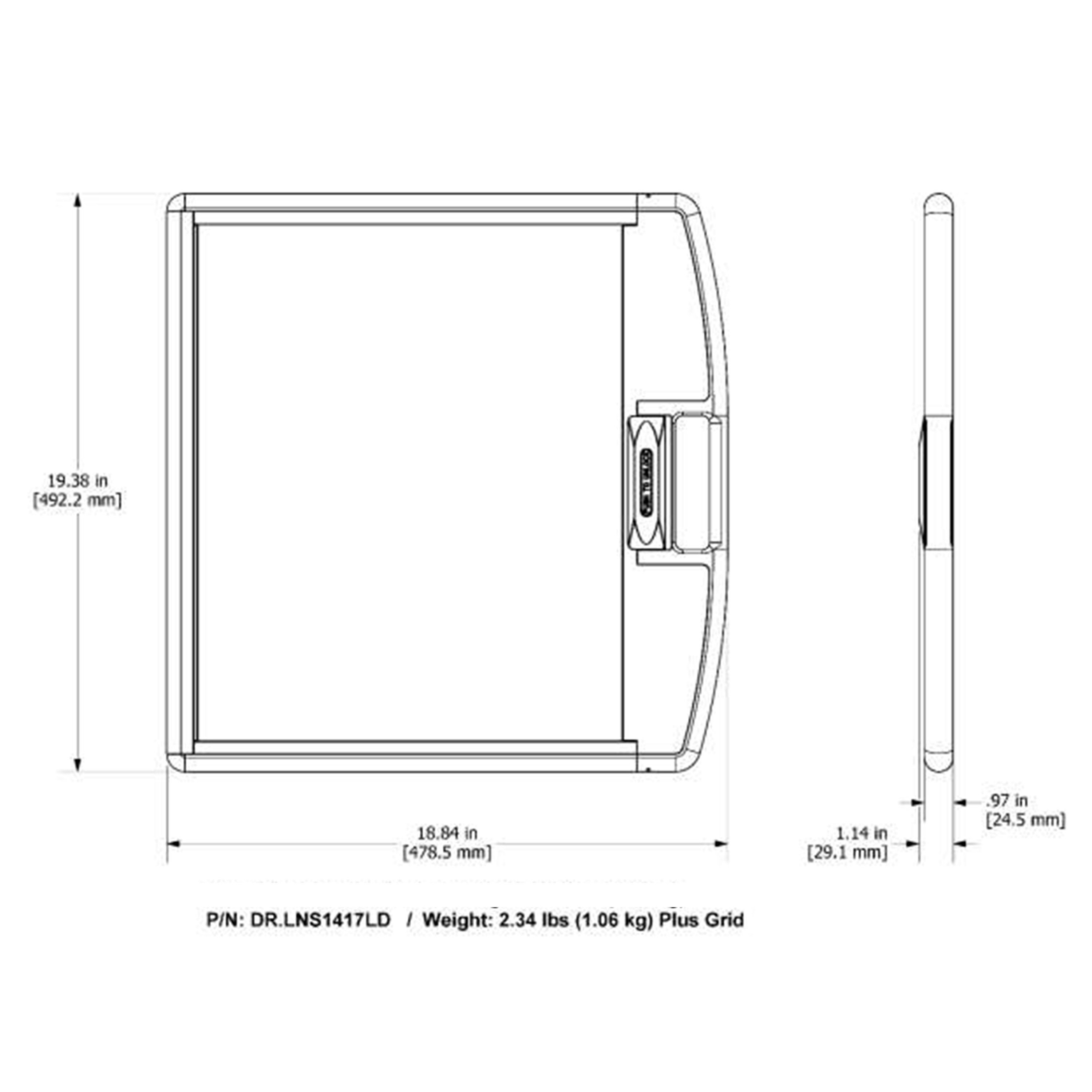 Lock-N-Secure DR Panel Protector 14x17 with Grid & Side Handle