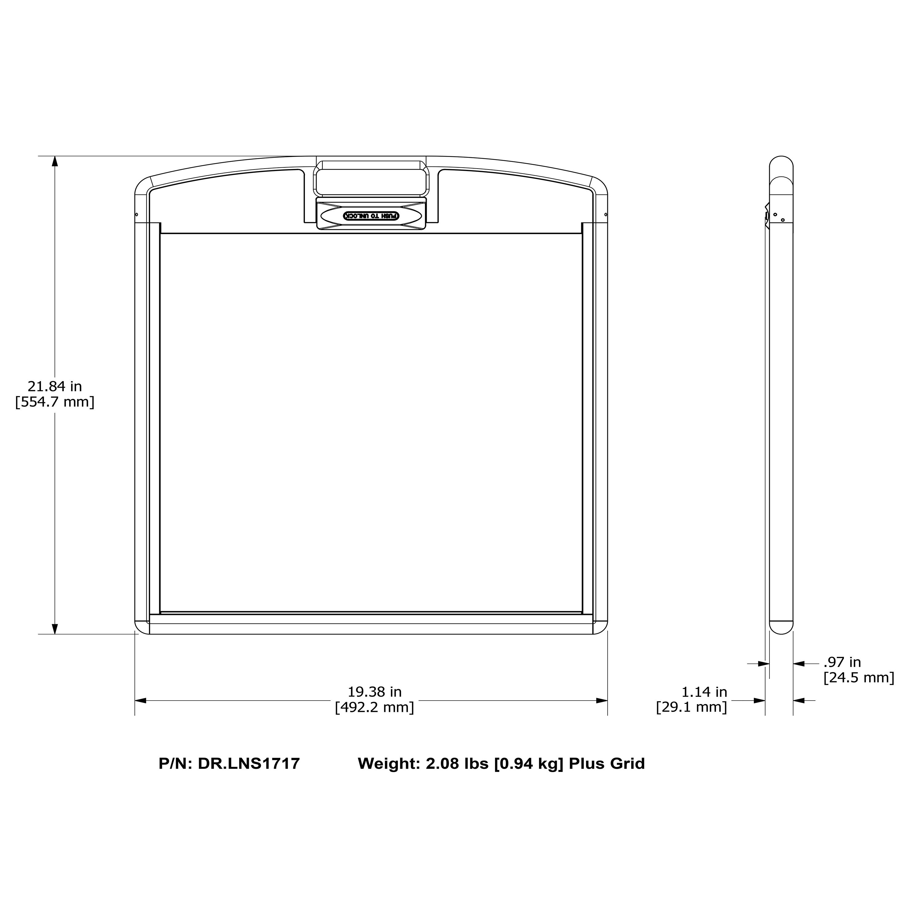 Lock-N-Secure DR Panel Protector 17x17 with Handle & Grid Options