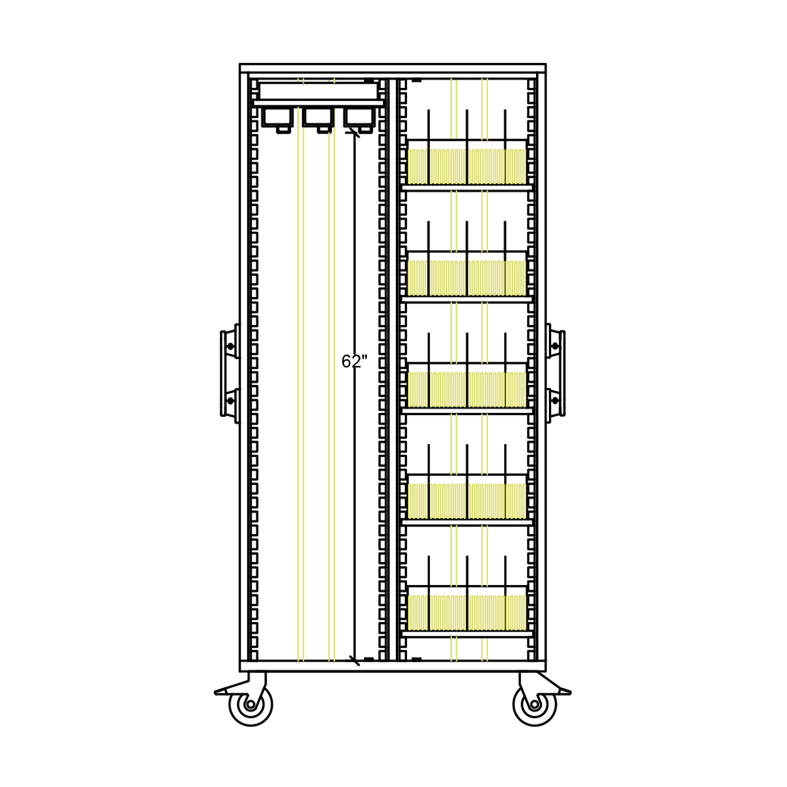 Capsa FLX Stainless Steel Cabinet, Two Glass Door & Casters