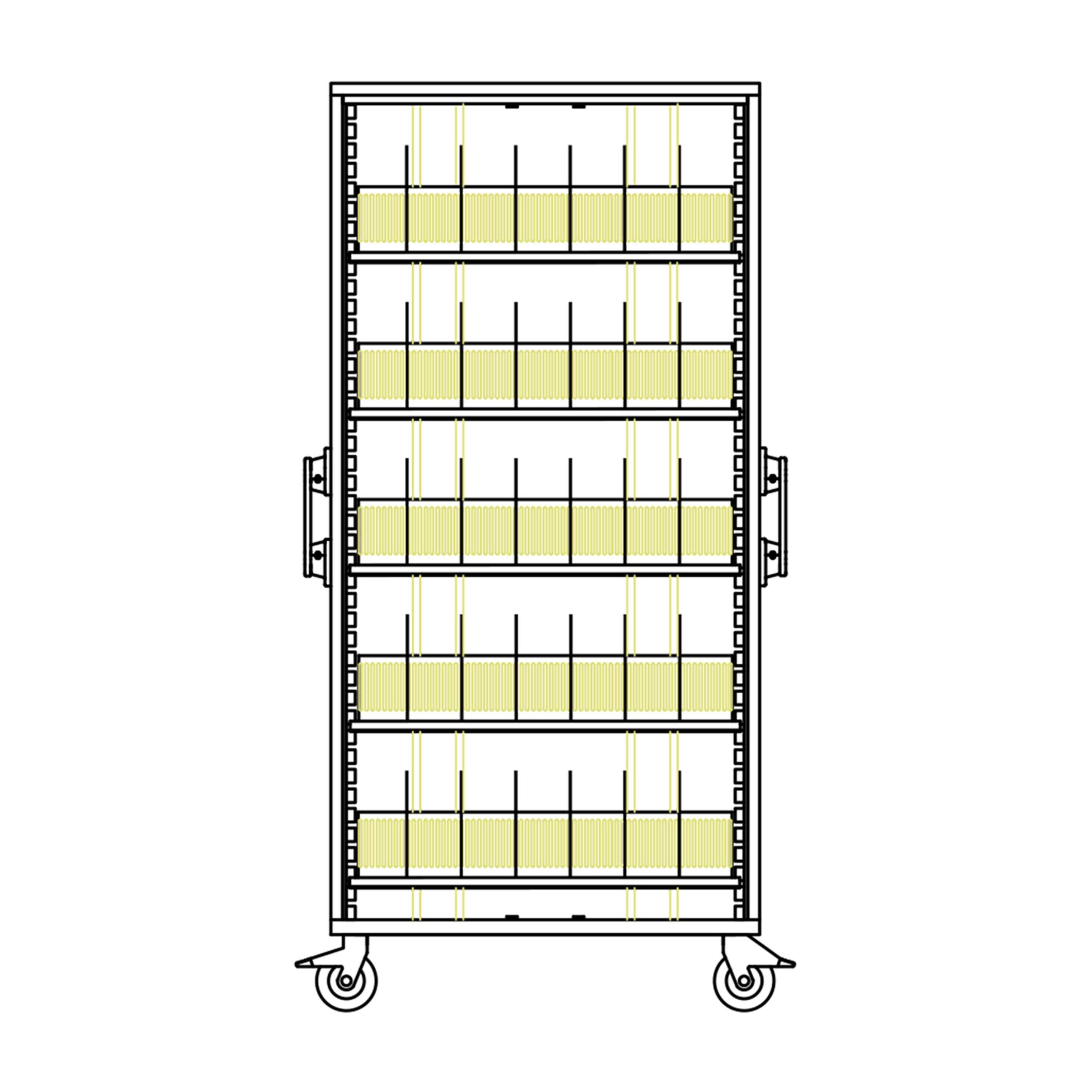 Capsa FLX Stainless Steel Cabinet, Two Glass Door & Casters