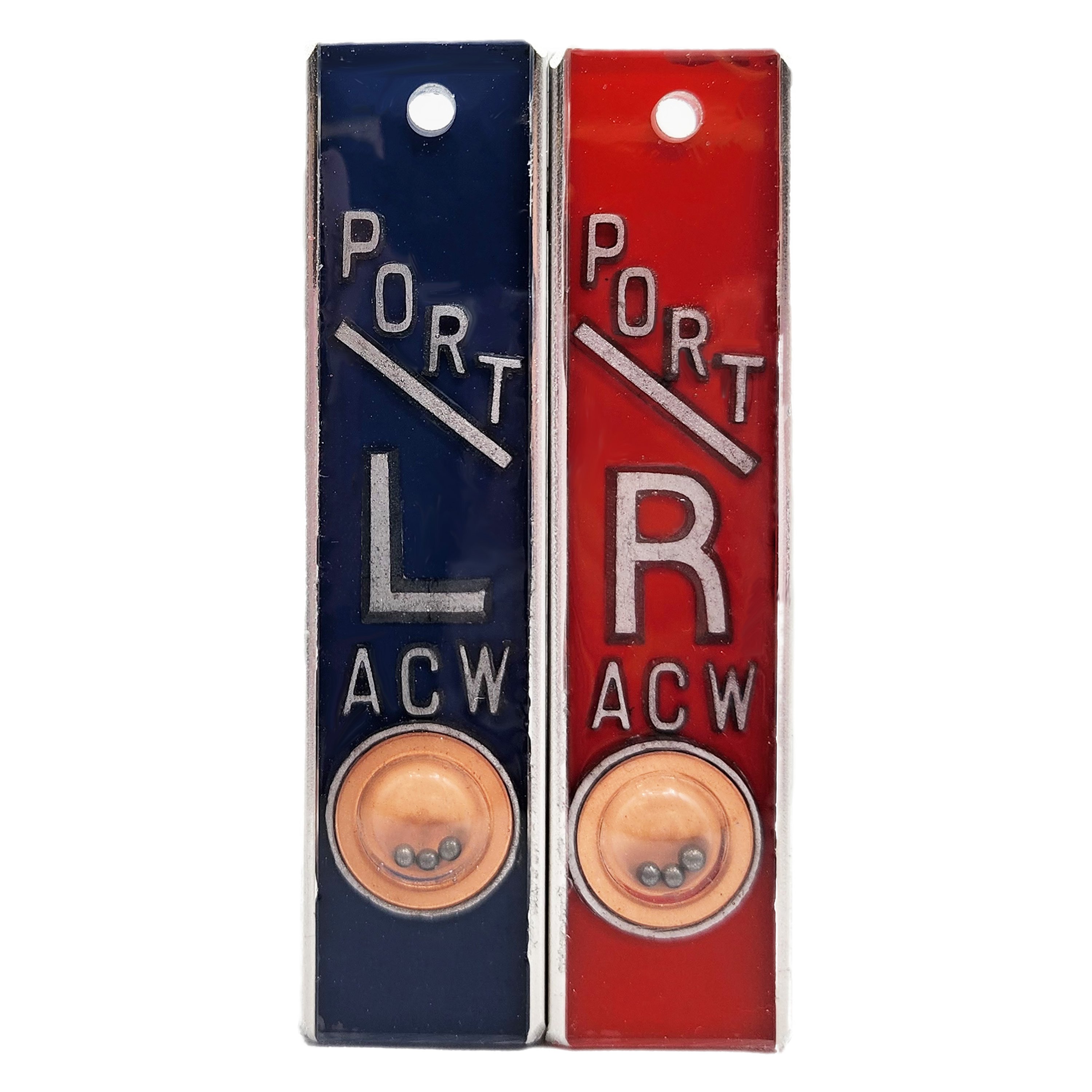 Aluminum Vertical PORT Position Indicator Marker 1/2" 1-3 Initials