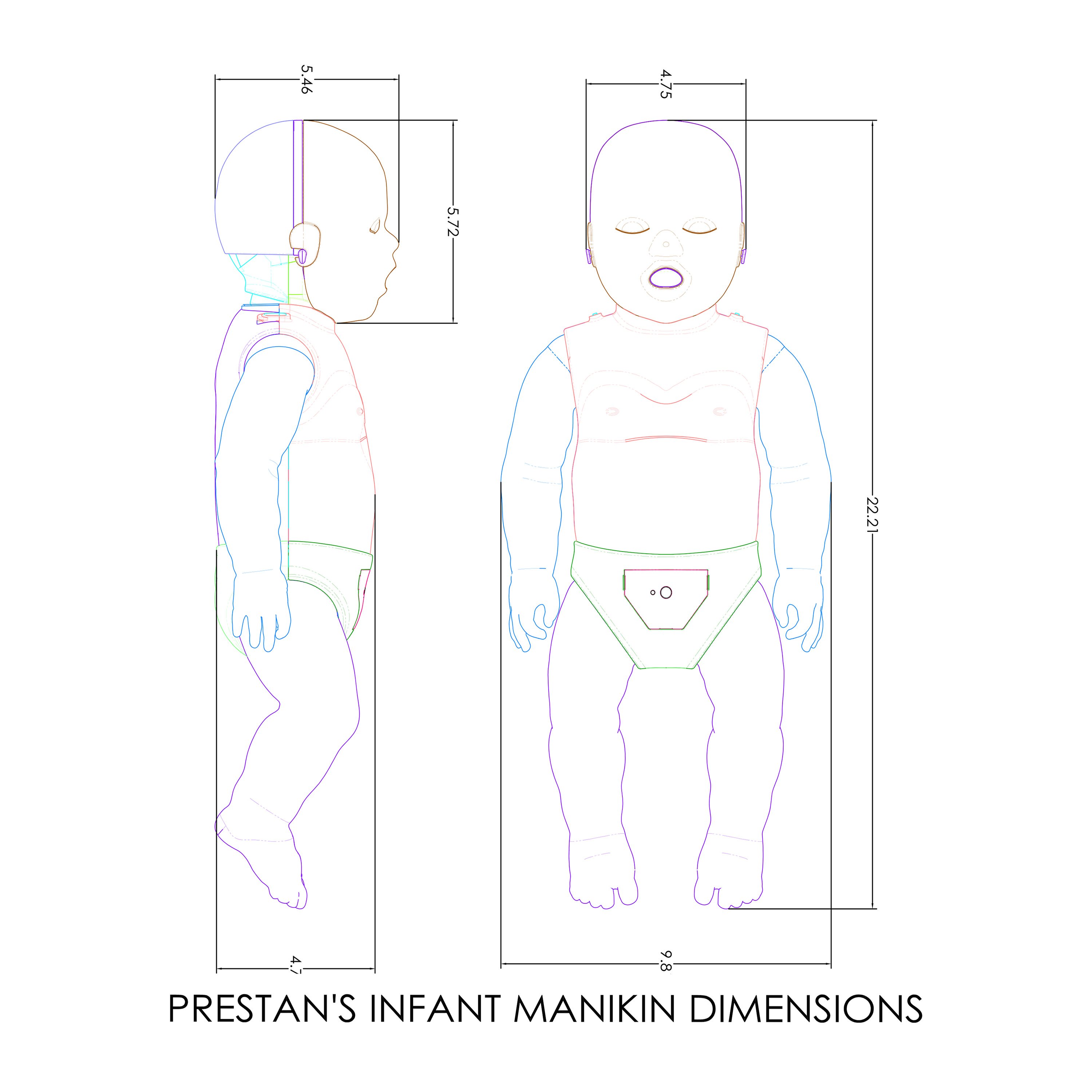 Prestan PP-FM-500M-JTM-MS Jaw Thrust Manikin with CPR Feedback