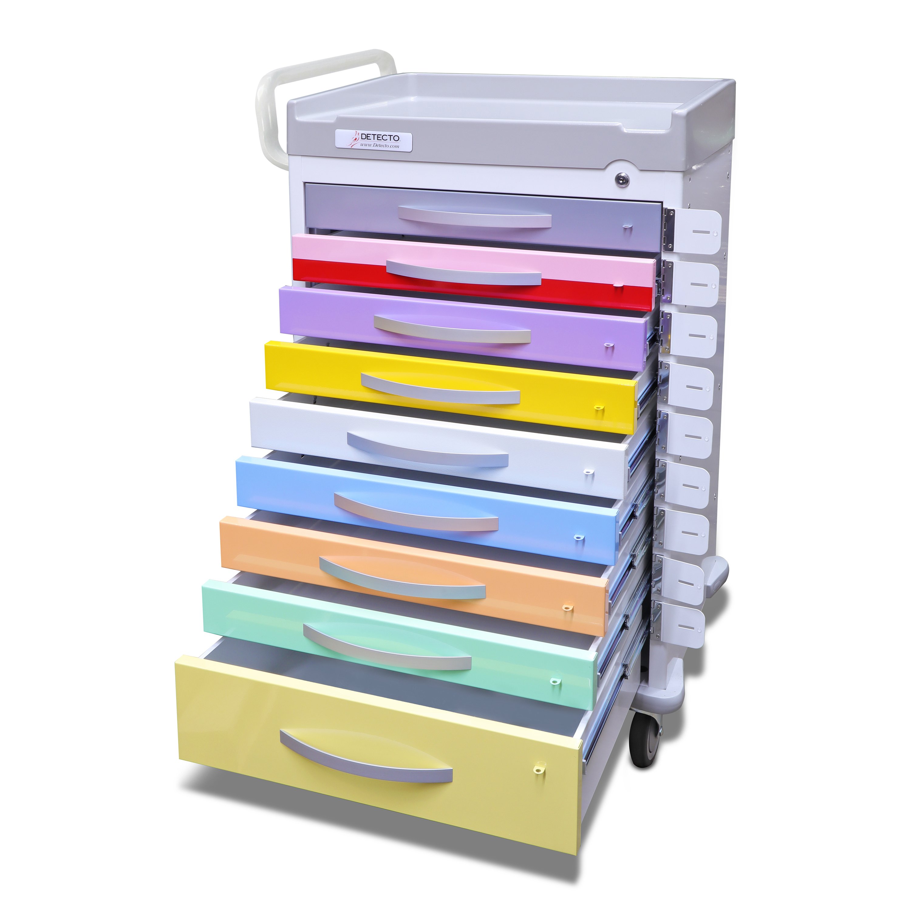 Detecto Rescue Series Pediatric Medical Cart 9 Multicolor Drawers