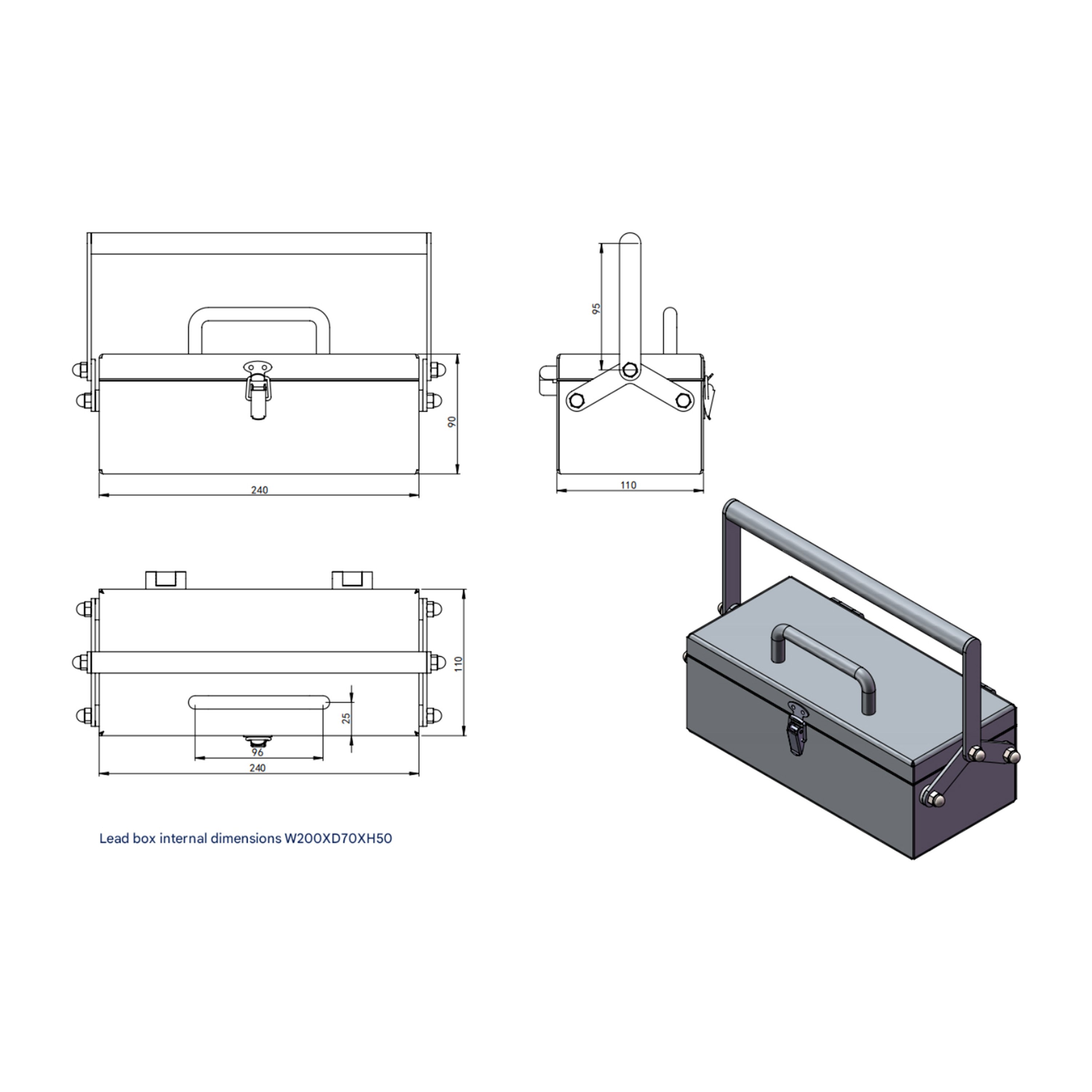 Phillips Safety RNM-SYTB Nuclear Syringe Carrier Box