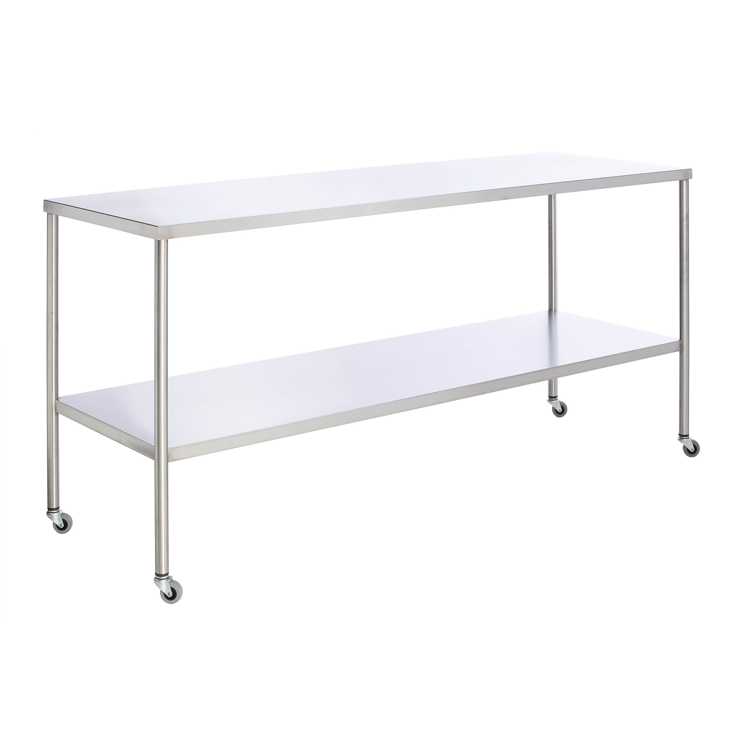 UMF Medical Stainless Steel Instrument Table with Shelf