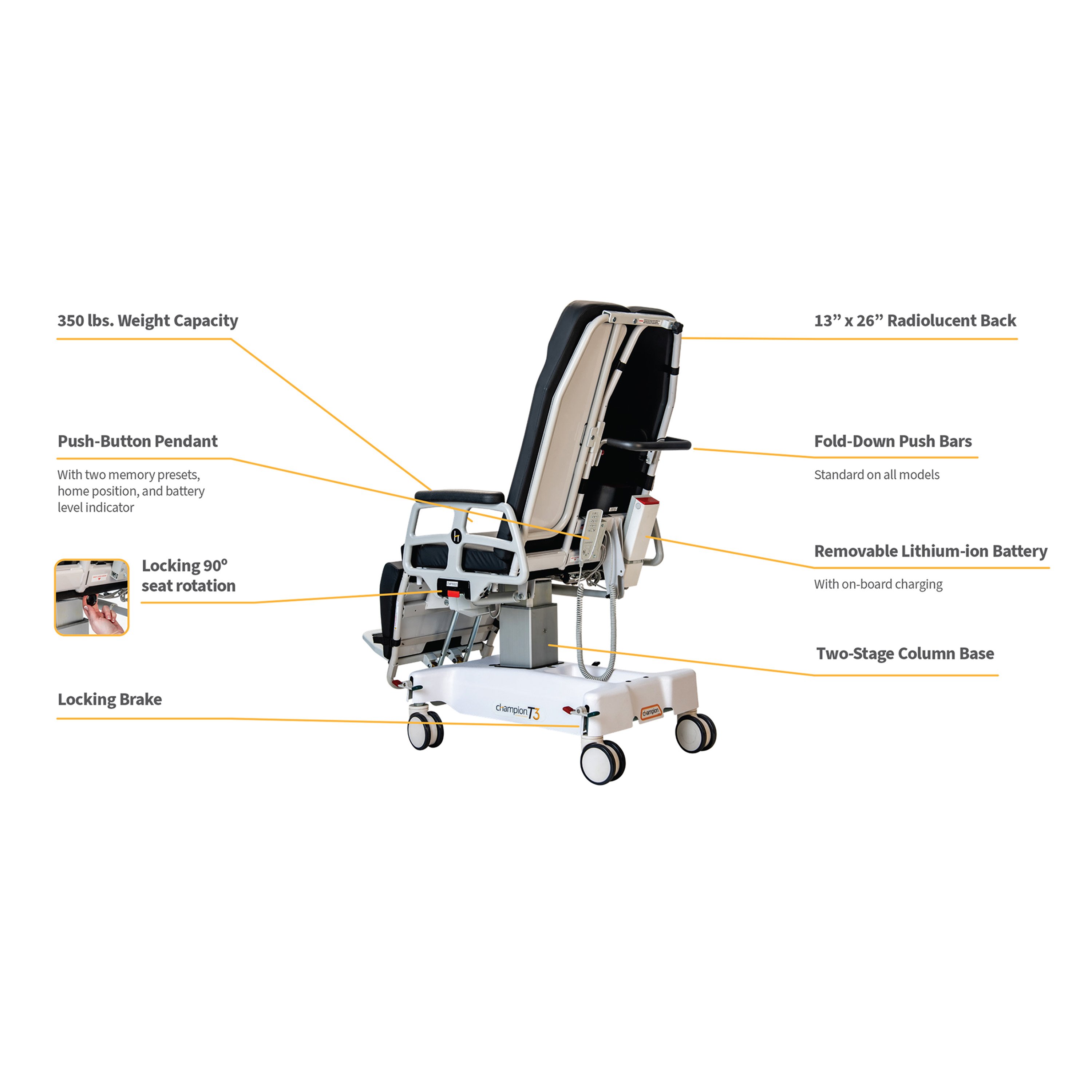 Champion Healthcare Solutions T3 Procedure Stretcher Chair