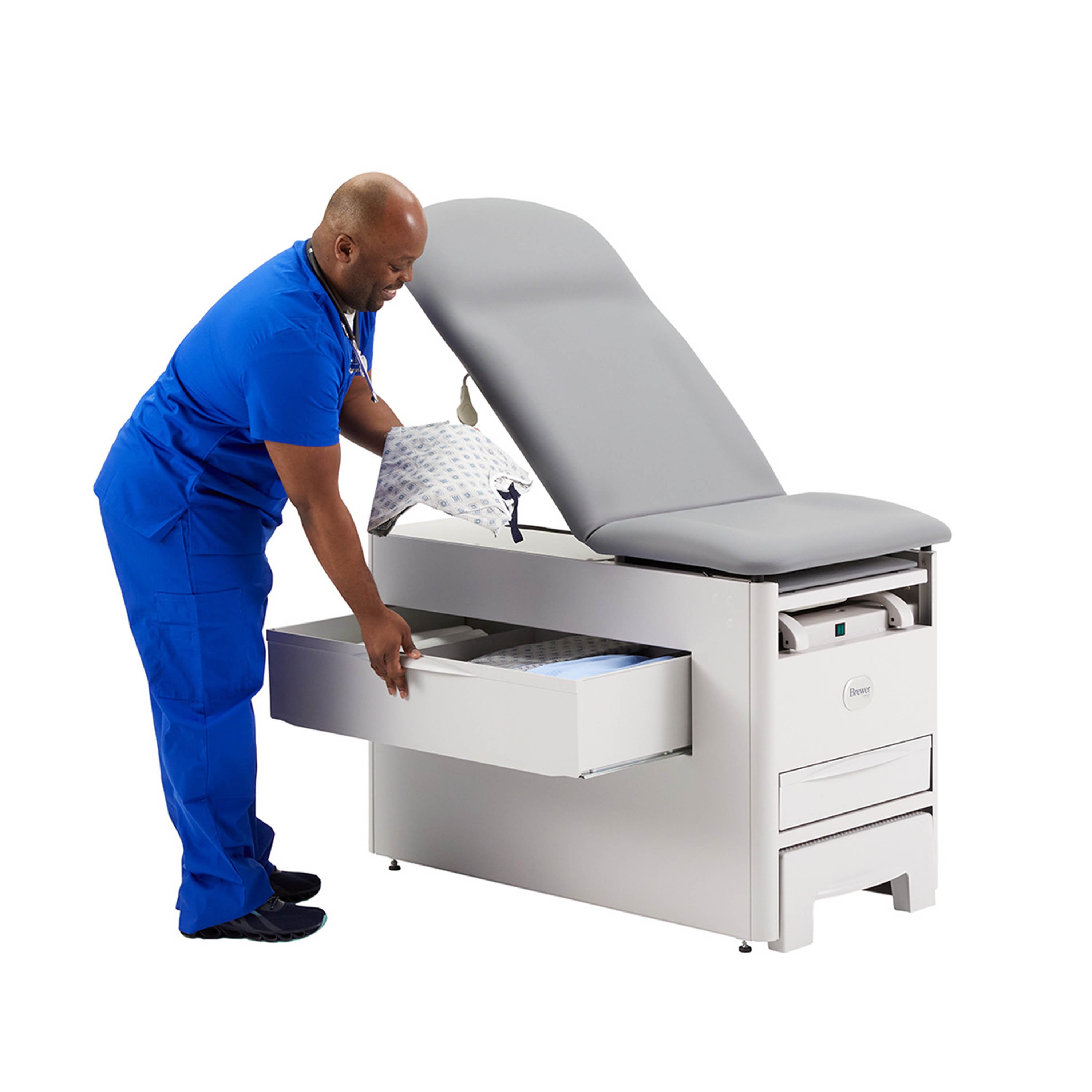 Brewer Versa Exam Table with Stirrups, Pelvic Tilt, Outlet and Drawer ...