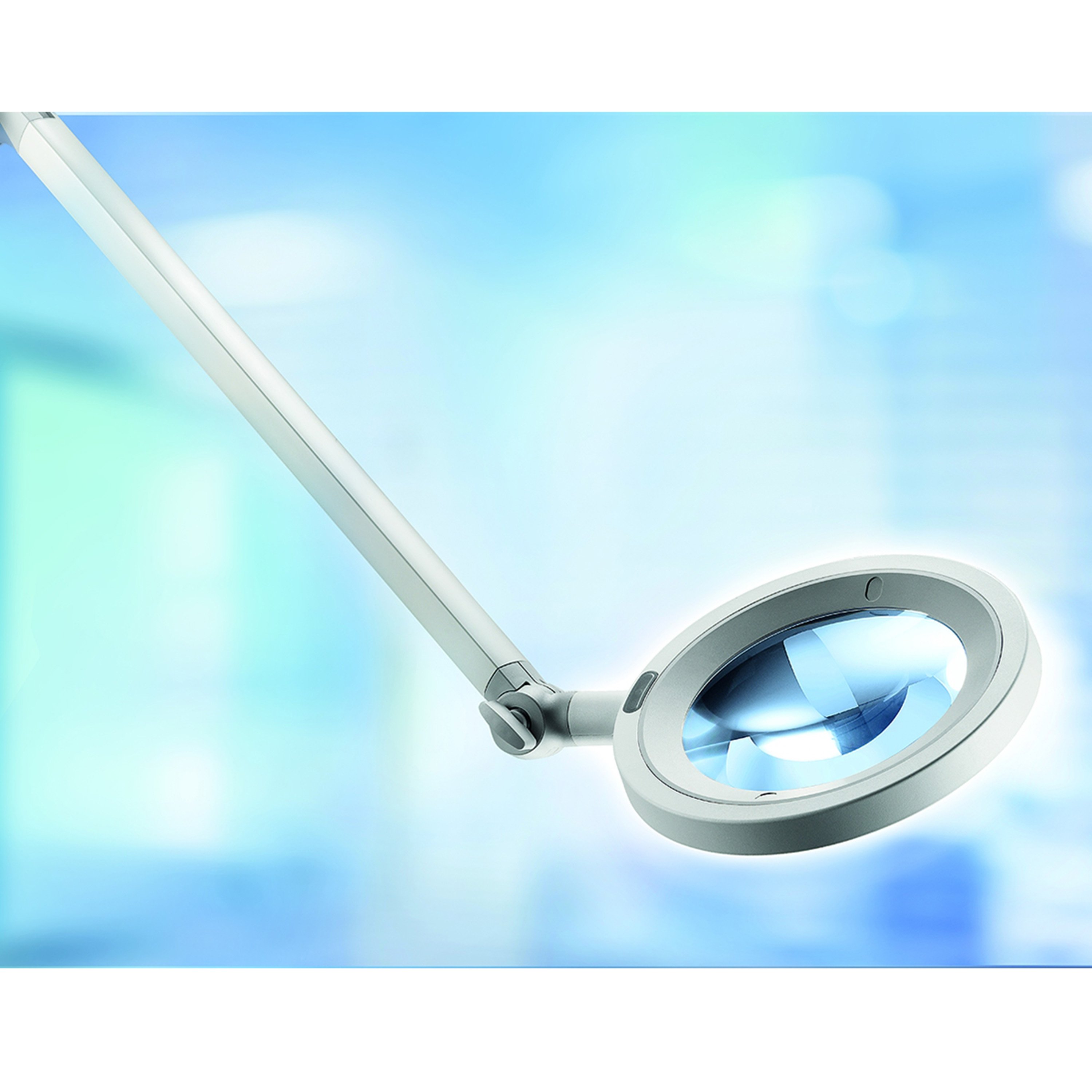 OPTICLUX 10-2 P TX LED Magnifier with Double Arm, Wood Light